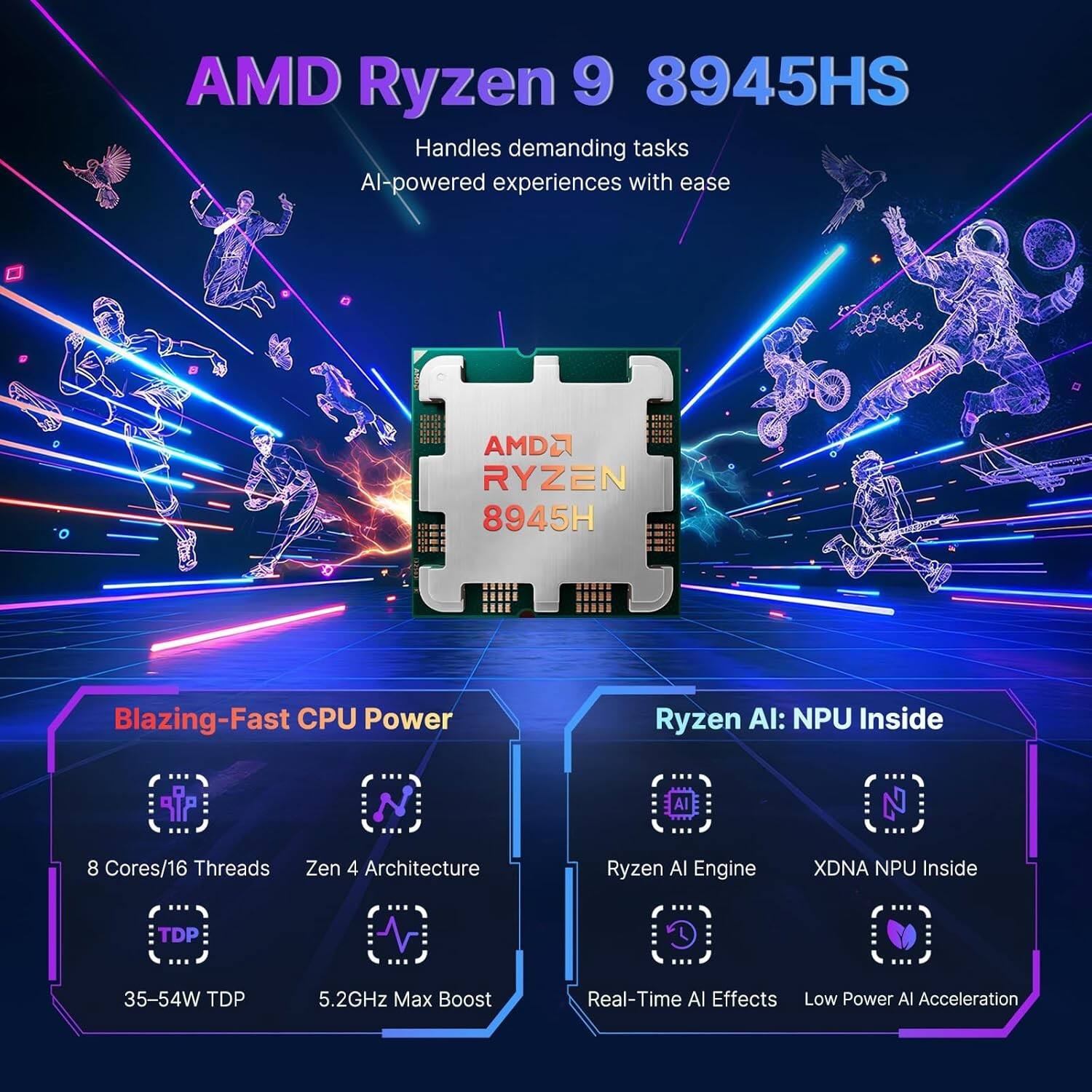 NIMO 17.3 Gaming Laptop AI Ryzen 9 8945HS 32GB RAM 1TB SSD USB C 4.0 AI Enhanced for Copilot VR ...