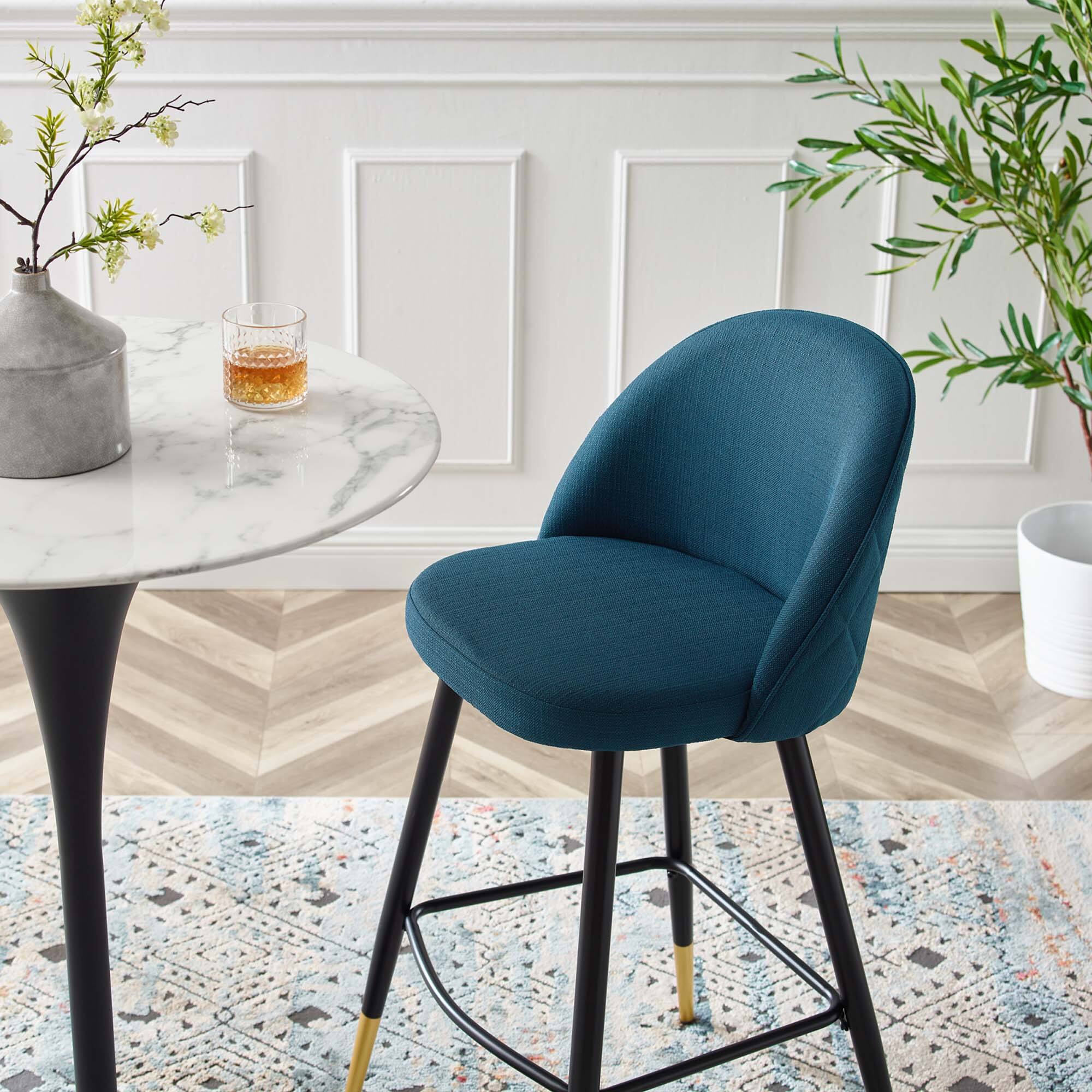 Cordial Fabric Bar Stools Set of 2 by Modway Azure EEI-4526-AZU - Best Buy
