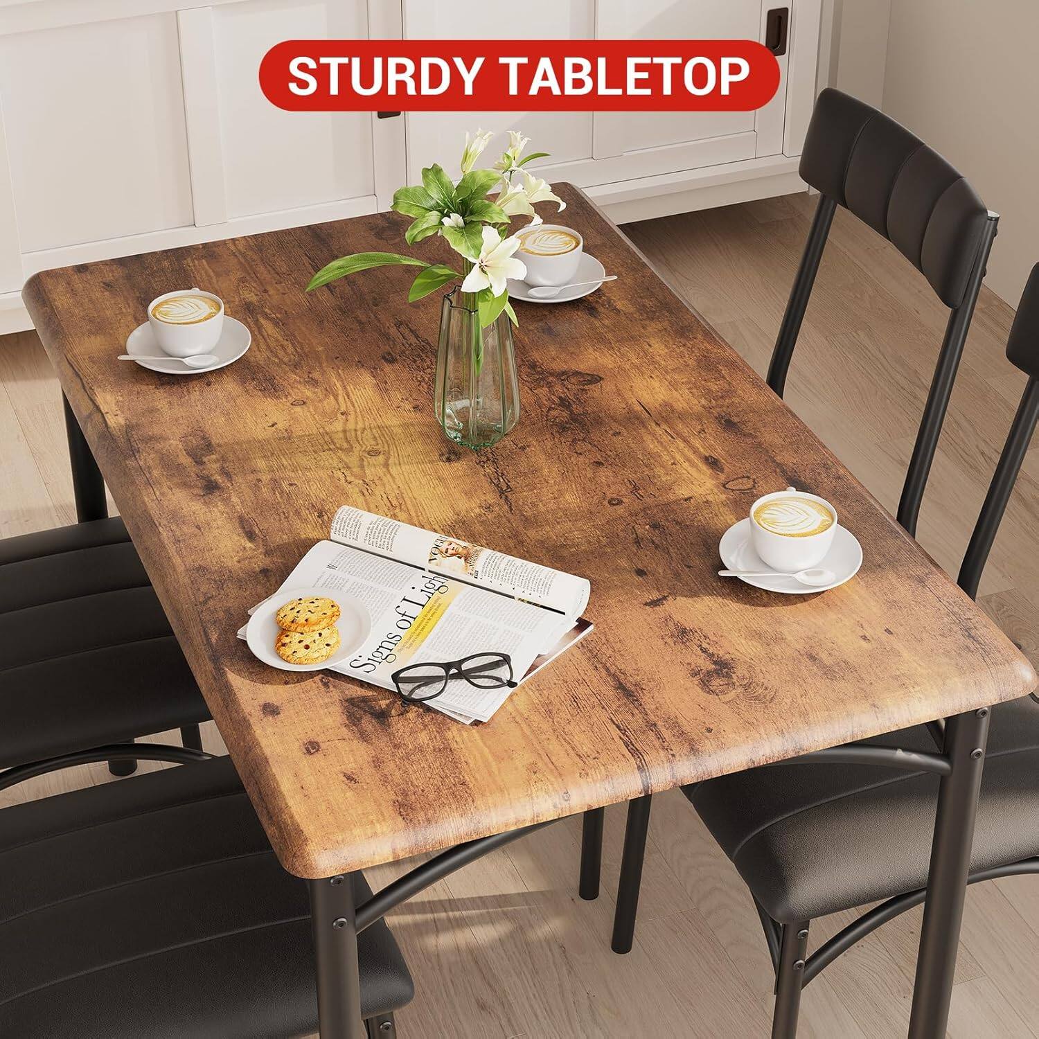 Jojoka Kitchen Table Dining Table Set for 4 Kitchen Table for Dining ...