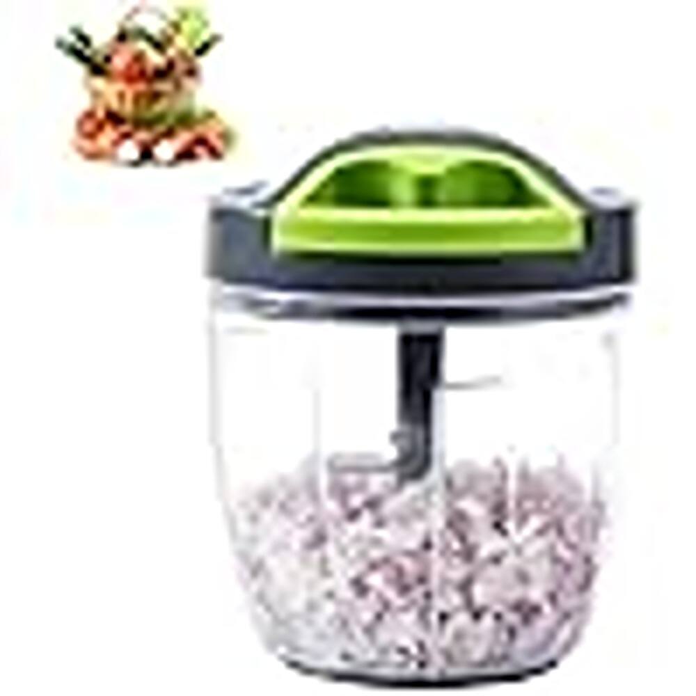 PARKER SLATER Portable Manual Vegetable Chopper – Hand Pull Garlic ...