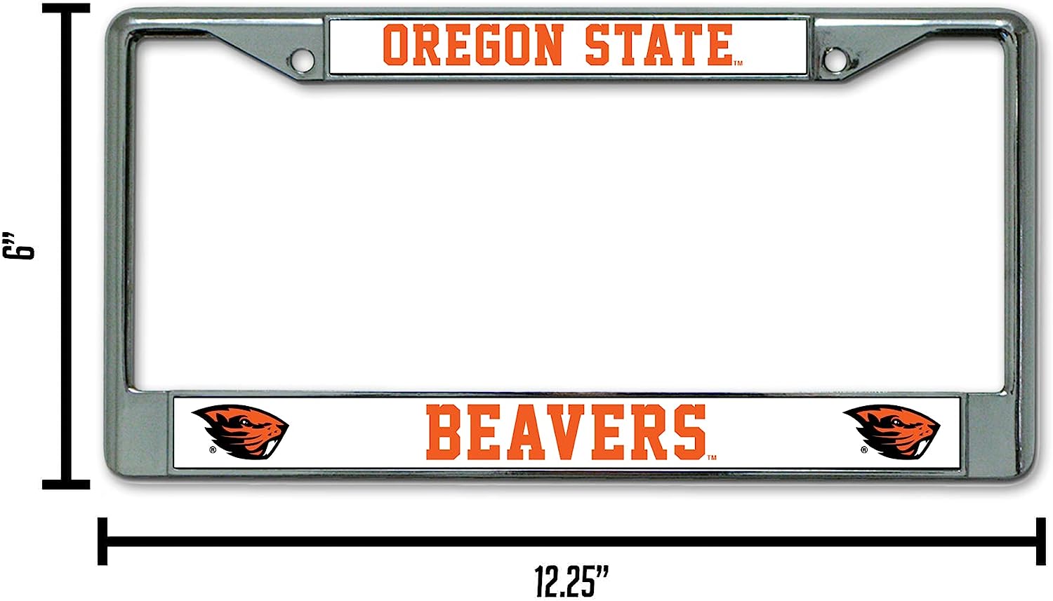 Rico Industries Oregon State Beavers Chrome Metal License Plate Frame ...