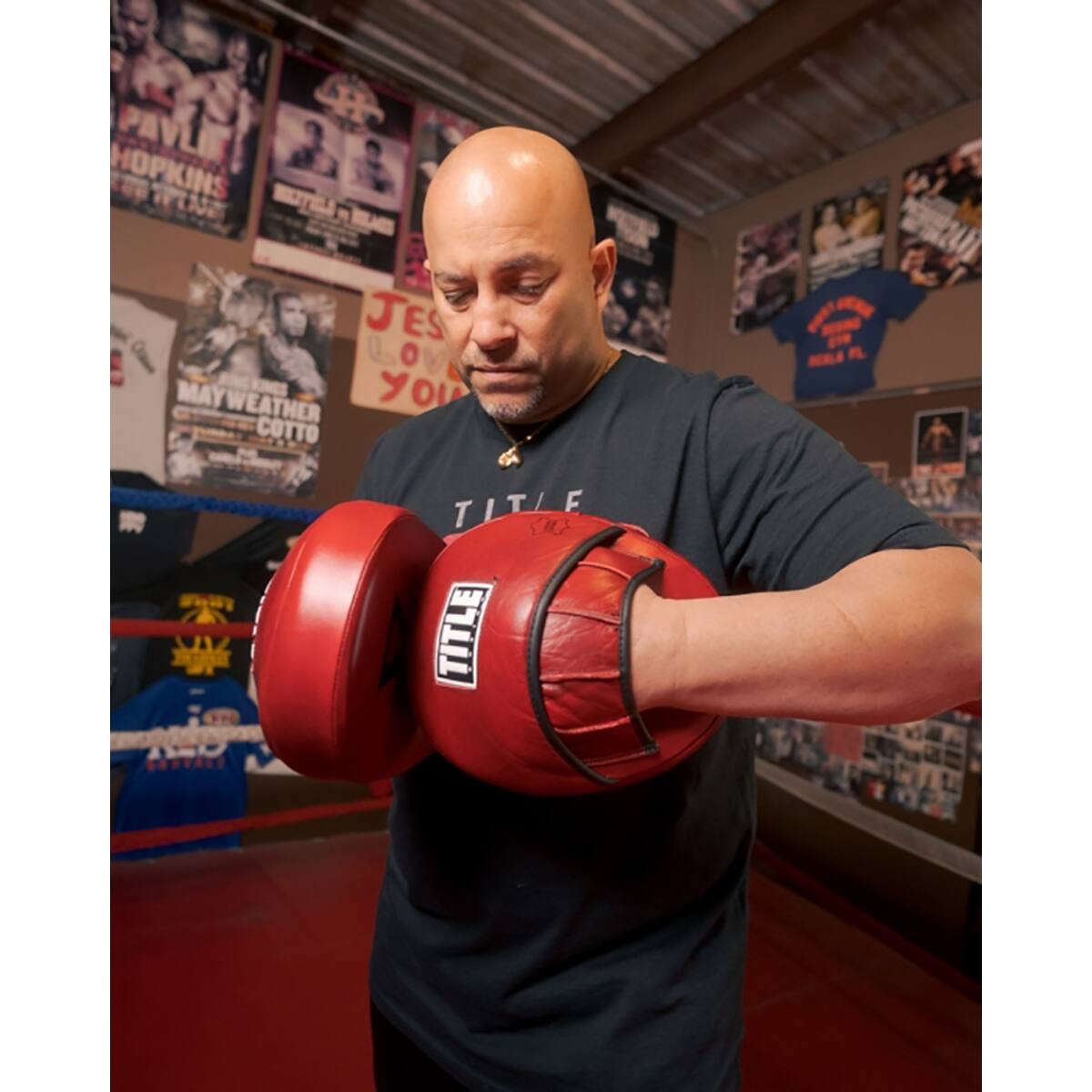 TITLE Boxing Blood Leather Punch Mitts Red - Best Buy