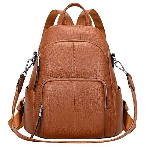 Live At Space Soft Leather Backpack Purse For Women theft Backpacks Versatile Shoulder Bag Brown ...