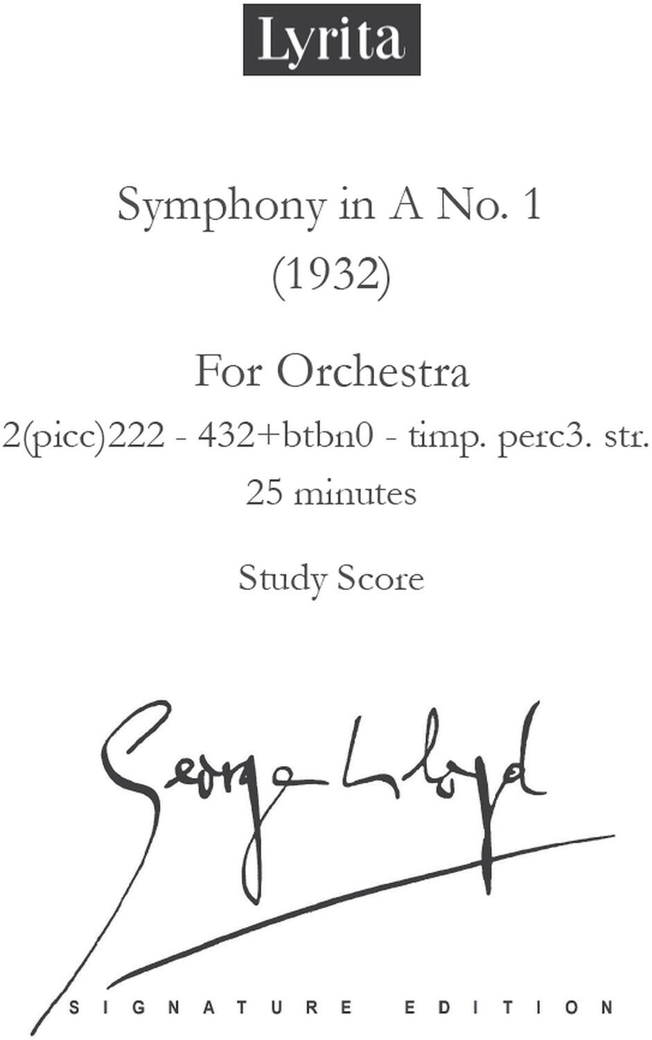 PopMarket George Lloyd Symphony No. 1 Study Score Multicolor ...