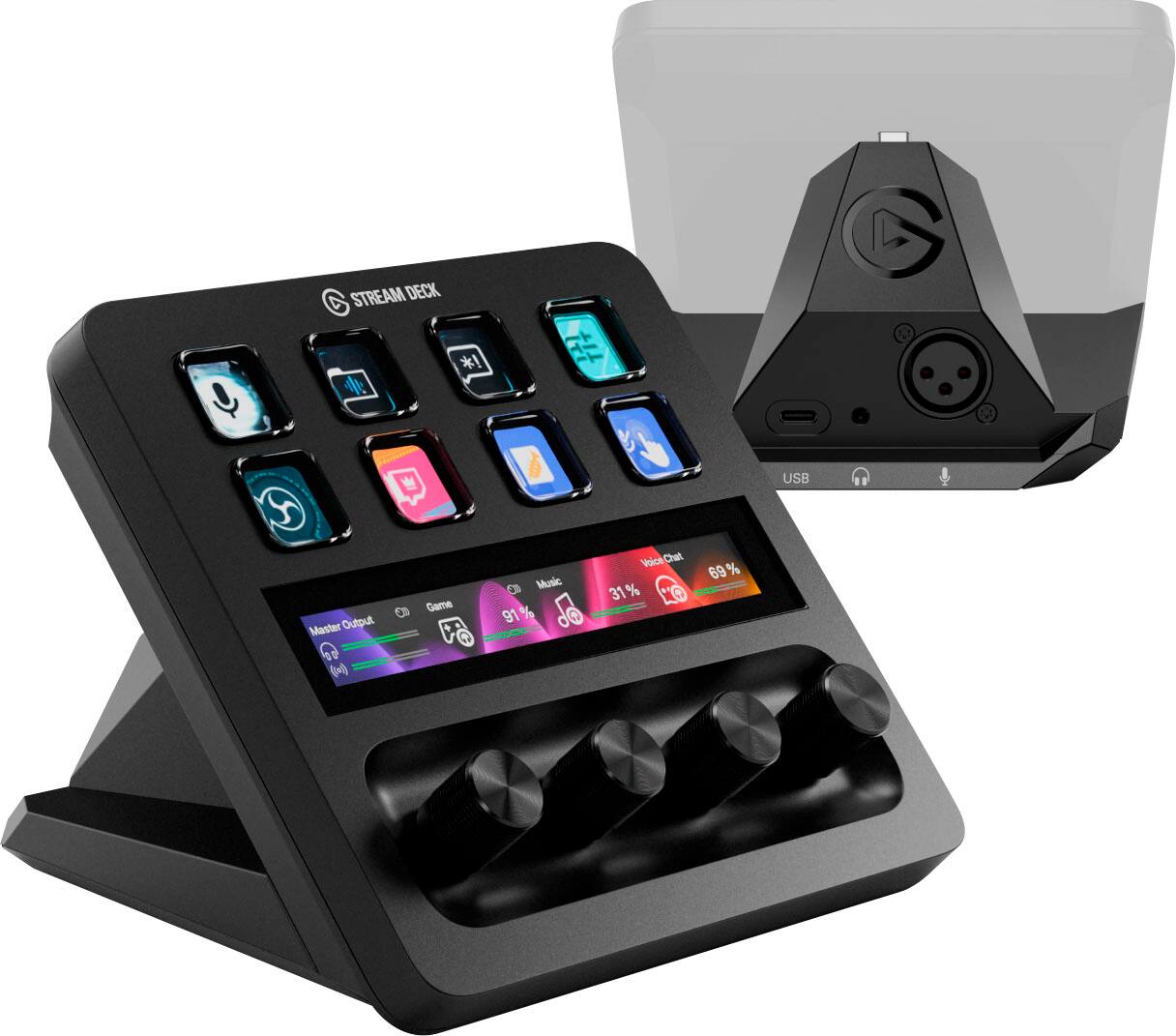 Elgato Stream Deck Xlr Workflow Controller With Customizable Touch Strip And Dials Black