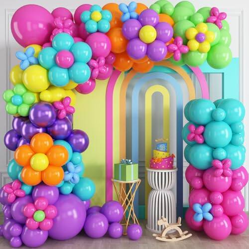 Vulpecula Spade Magic Balloon Garland 161 Pcs Assorted Colors Latex ...