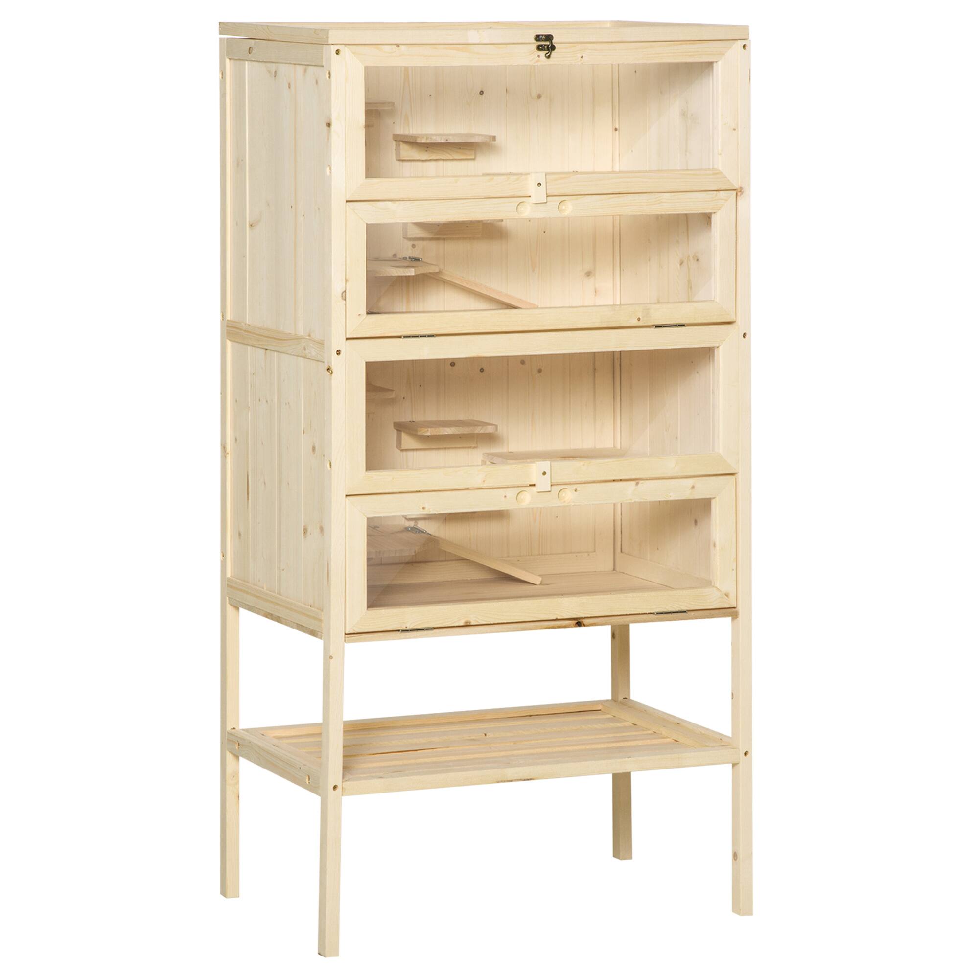 APRILSOUL - 5-Tier Wooden Hamster Cage Mice Habitat Rat Habitat with ...
