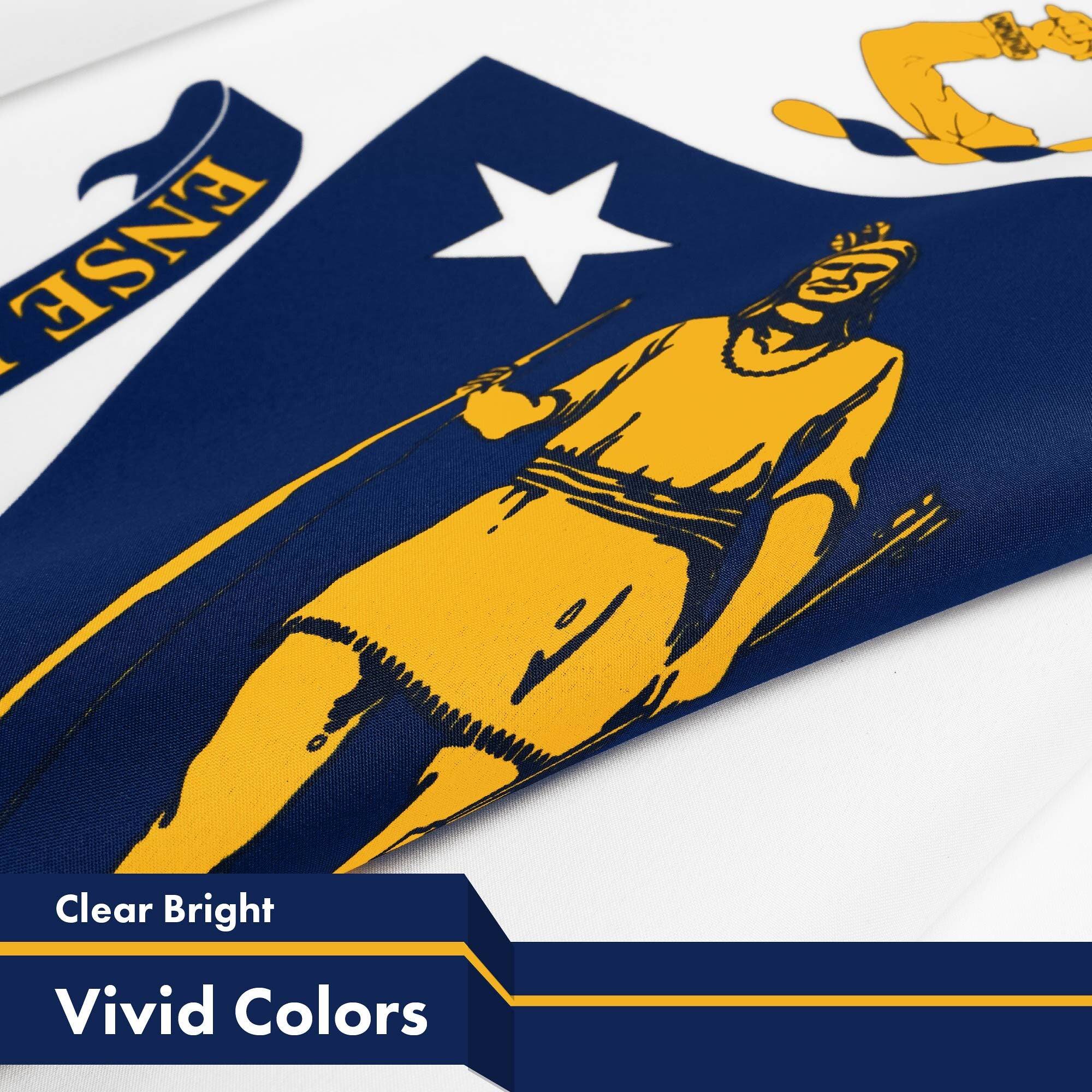 G128 Massachusetts State Flag 3' x 5' Printed 150D Polyester, Brass ...