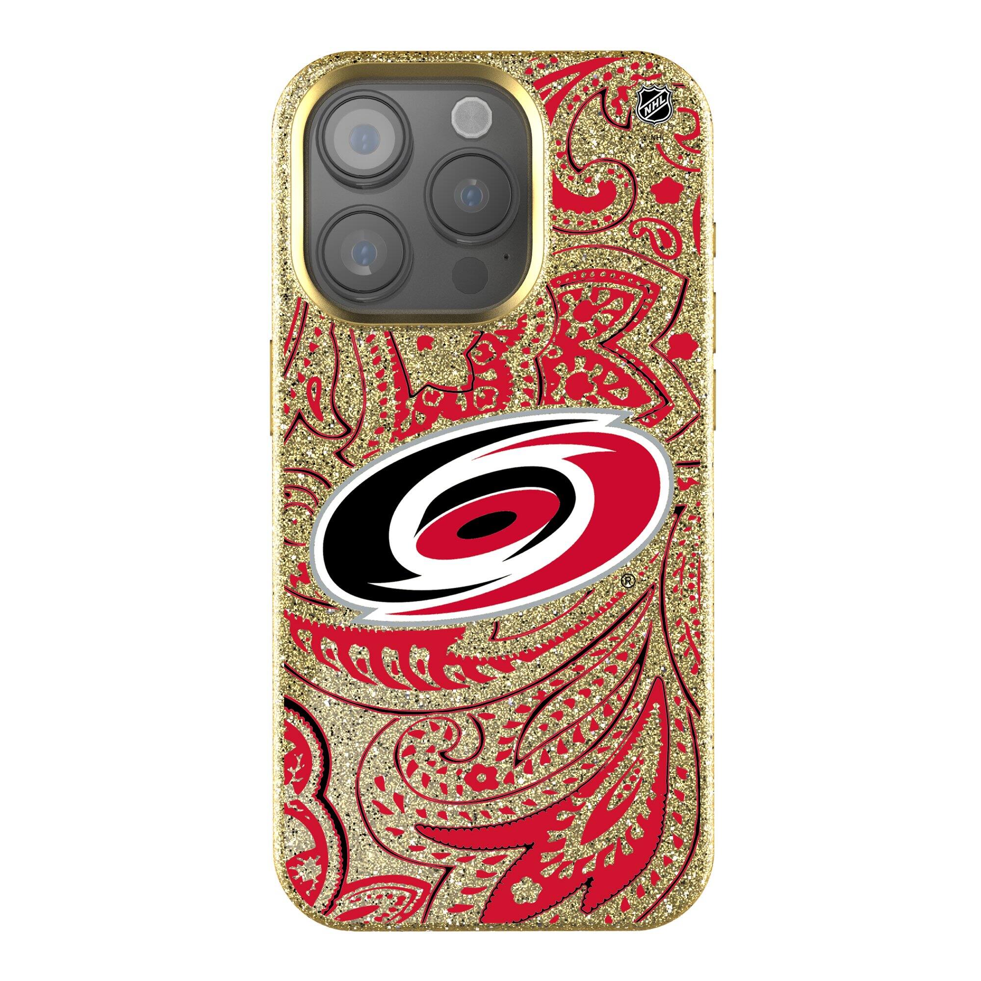 Keyscaper NHL Carolina Hurricanes Paisley Bling iPhone Case 15 Gold ...