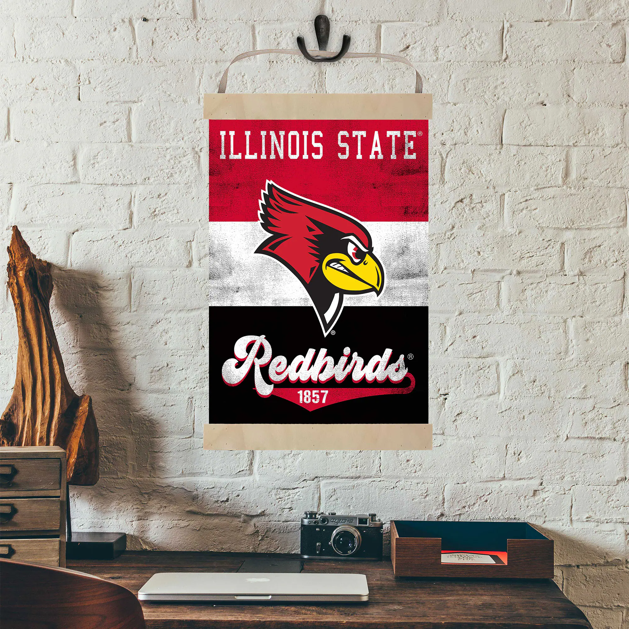 Jardine Illinois State Redbirds Reversible Retro Logo Banner Sign Red ...