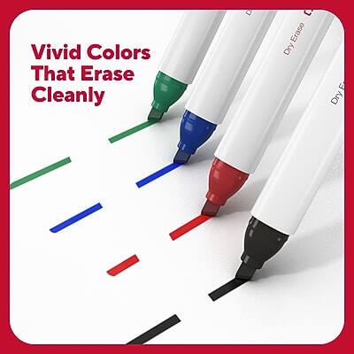 TRU RED TRU RED™ Tank Dry Erase Markers, Chisel Tip, Assorted, 8/Pack ...