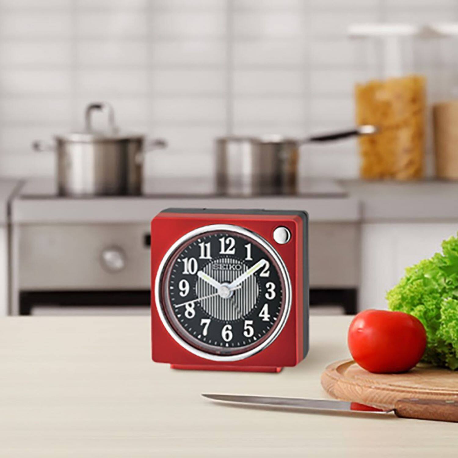 Seiko 2.6" Fuji II Bedside Alarm Clock Red QHE197RLH - Best Buy