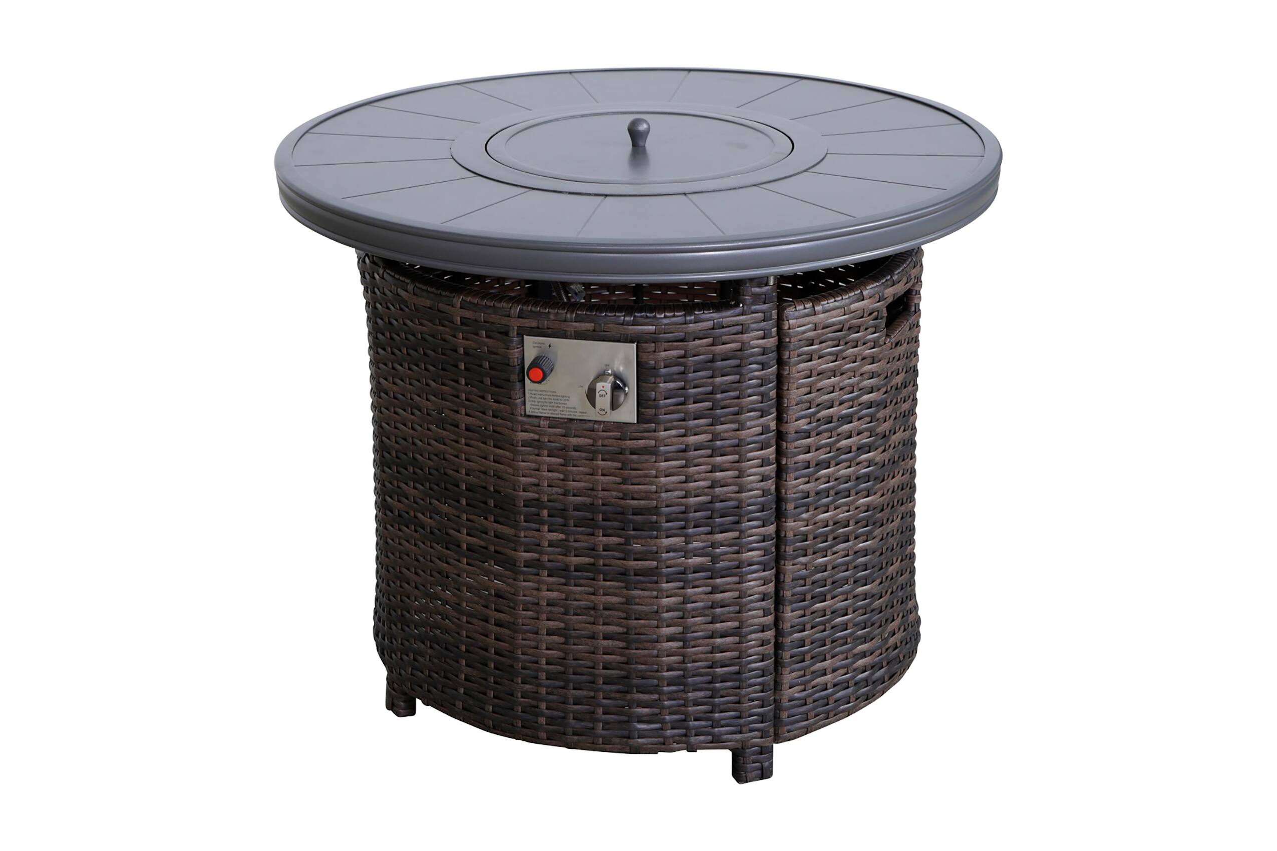 APRILSOUL 25 inch H x 32 inch W Aluminum Outdoor Fire Pit Table with ...