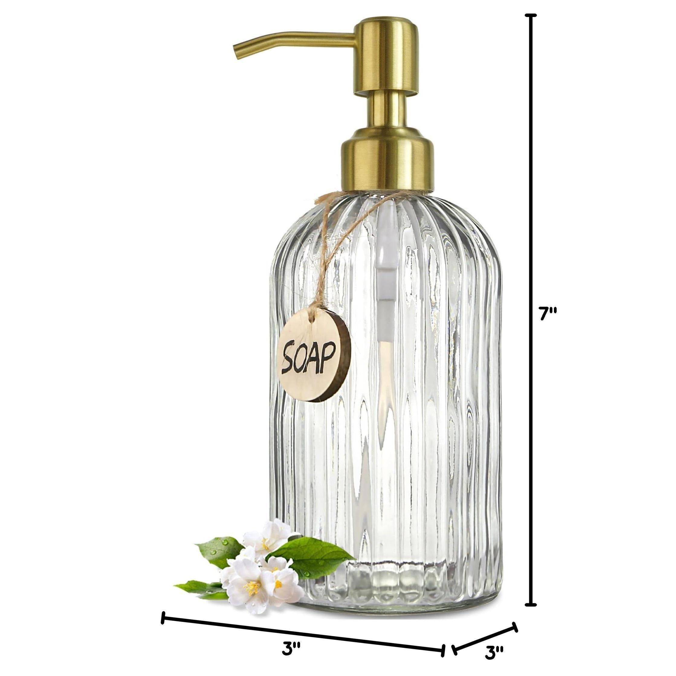 Dapper Styles Glass Soap Dispenser With en Pump For Kitchen Refillable ...