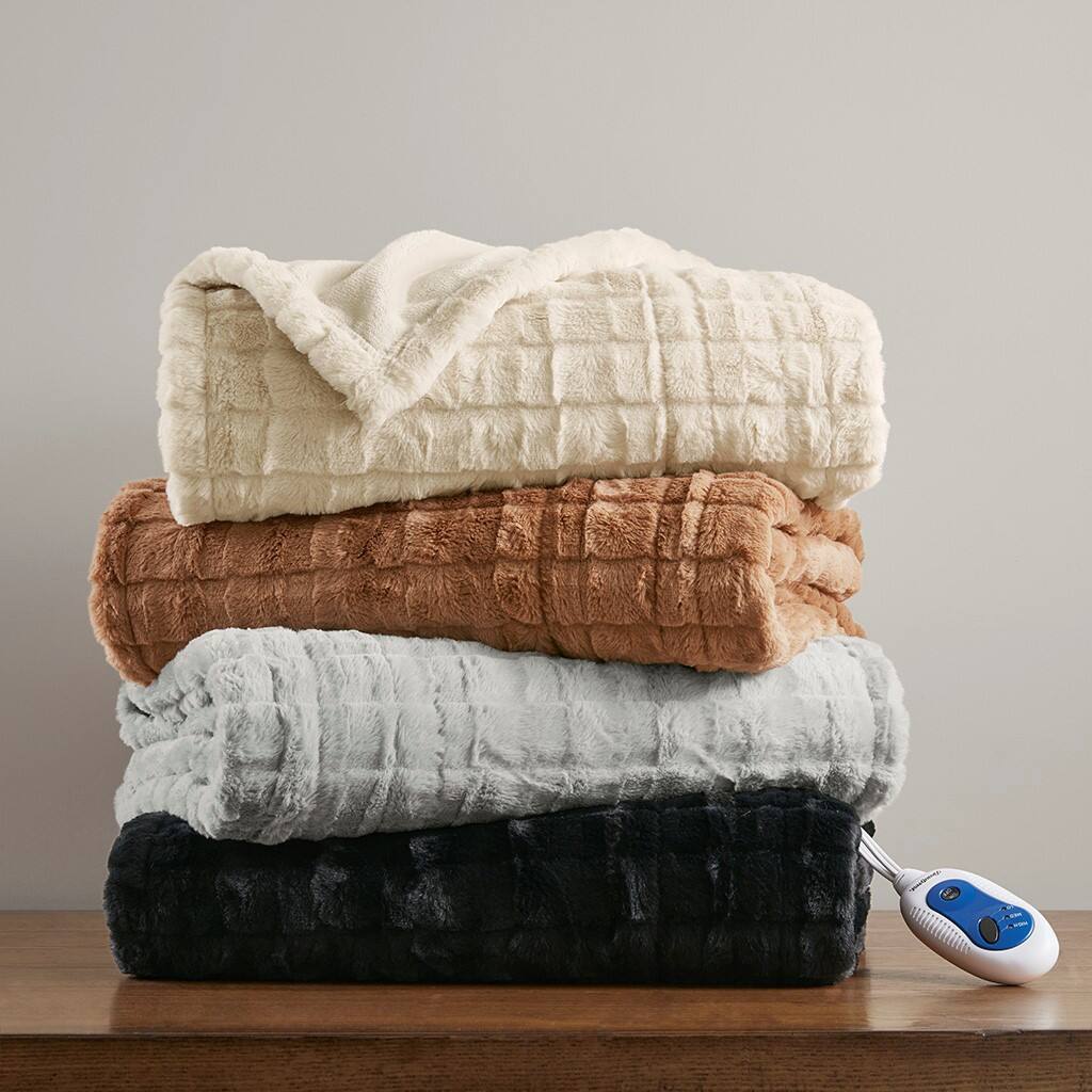 Gracie Mills Brianna Sweet Dreams Heated Throw Blue Geo 0700-45IS ...