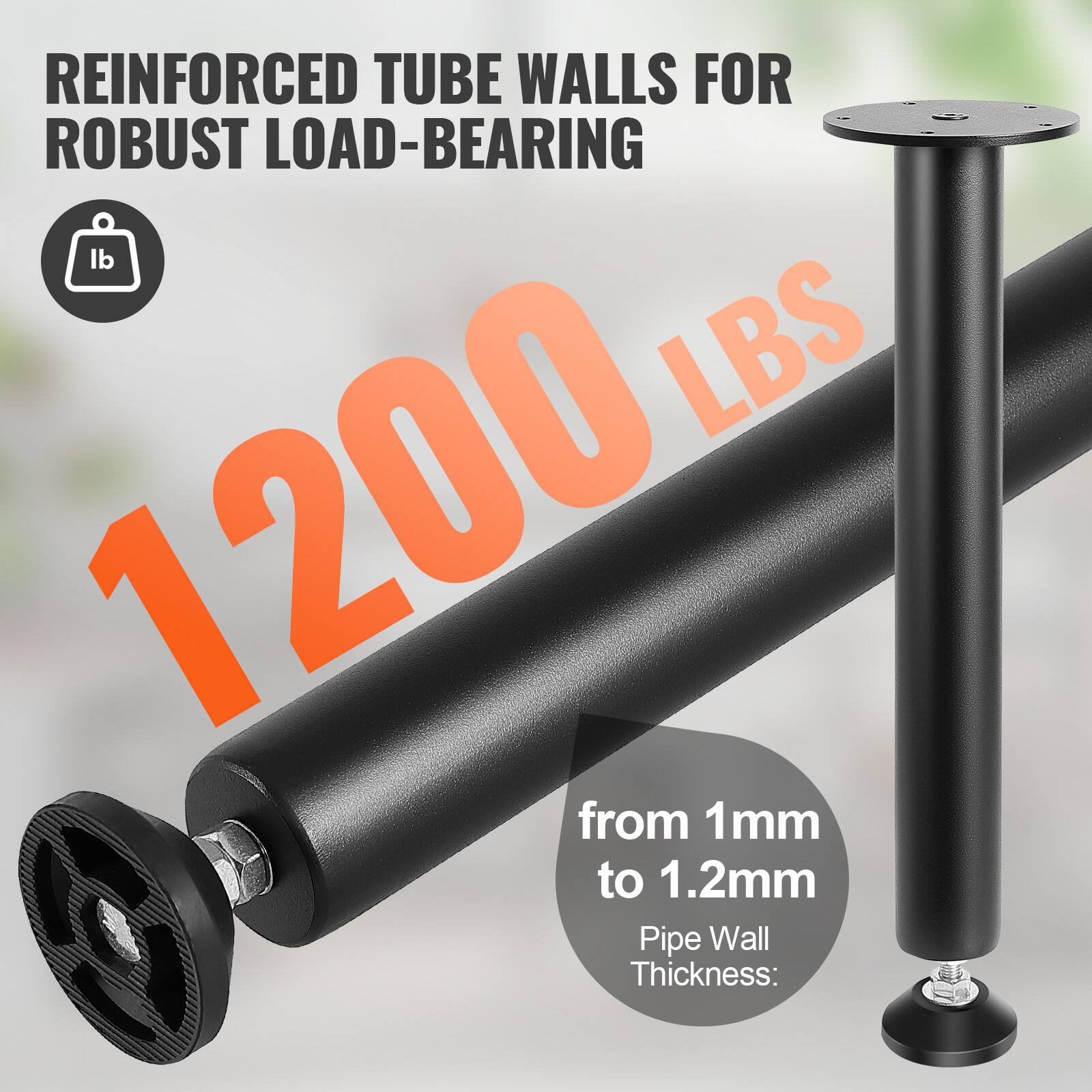 VEVOR 16 Inch Adjustable Desk Legs, Reinforced Steel Office Table ...