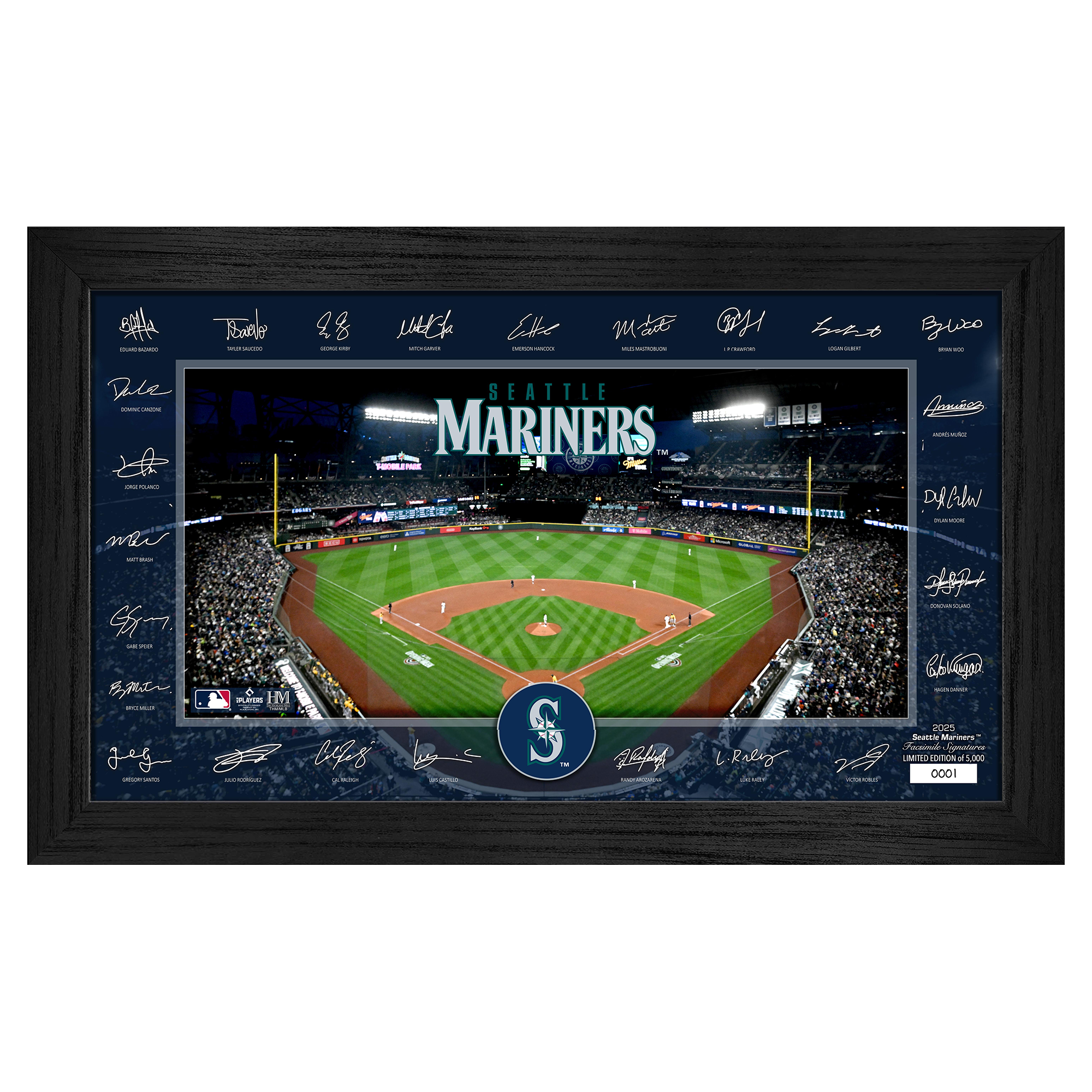 Highland Mint Seattle Mariners Framed 12" x 20" 2025 Signature Field ...