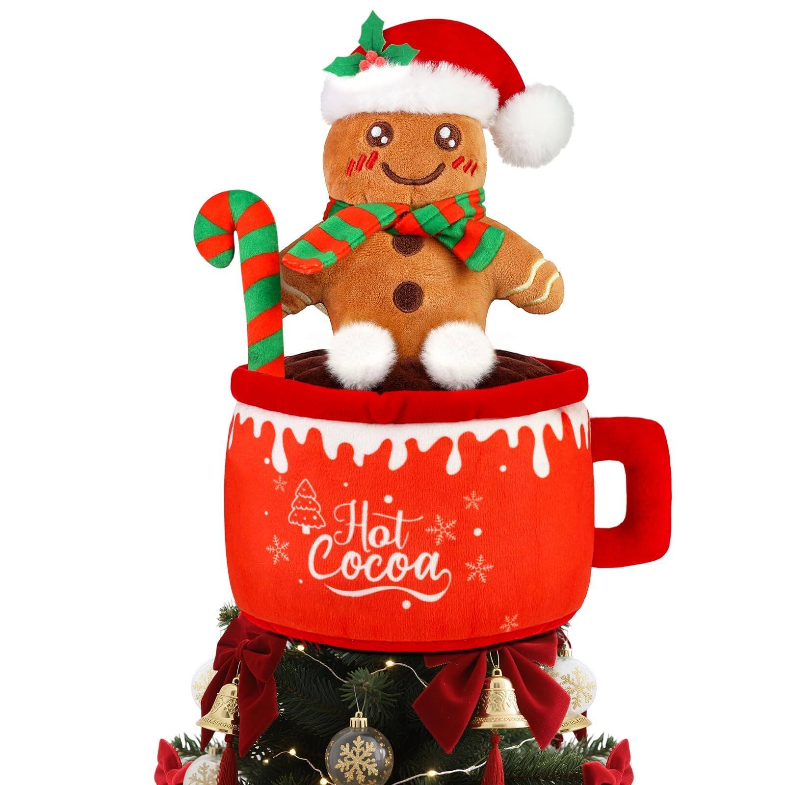 Refined Abode Design Gingerbread Christmas Tree Topper Plush Stuffed ...