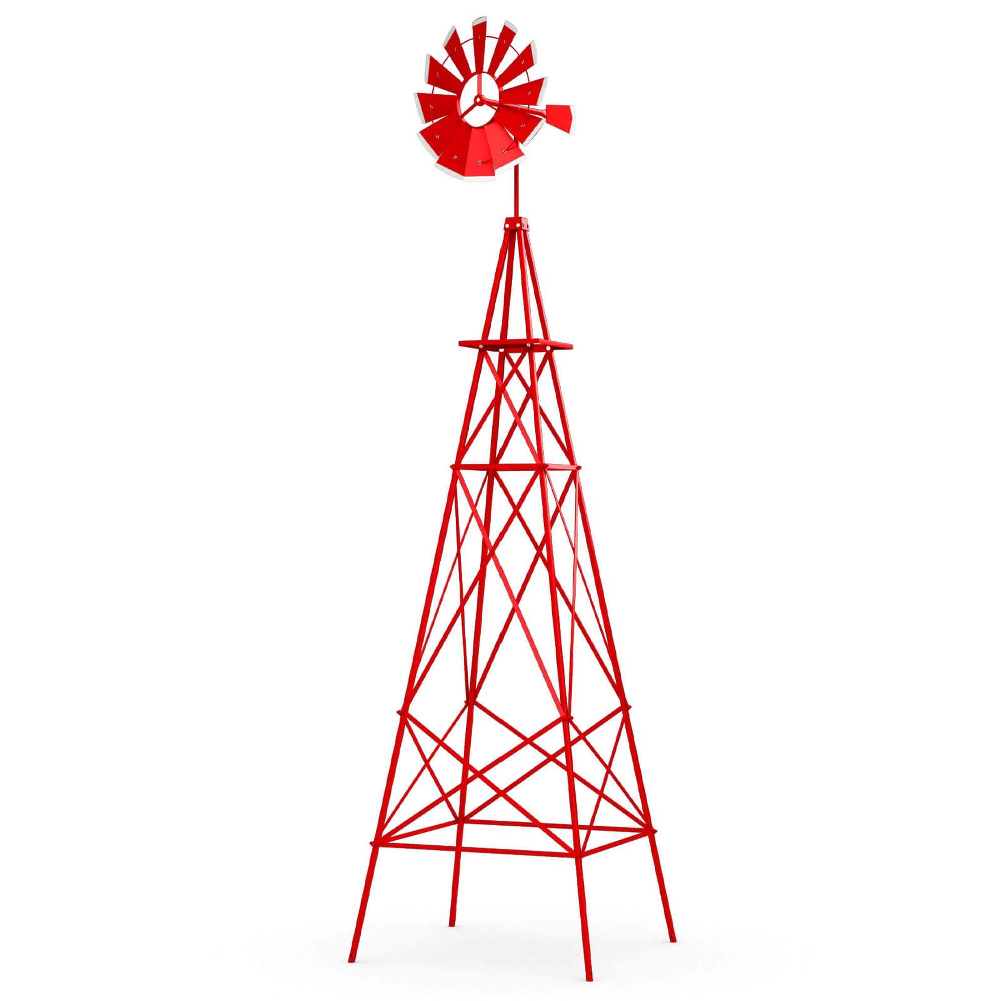 Costway 8 ft Ornamental Windmill with 4 Support Legs Decorative ...