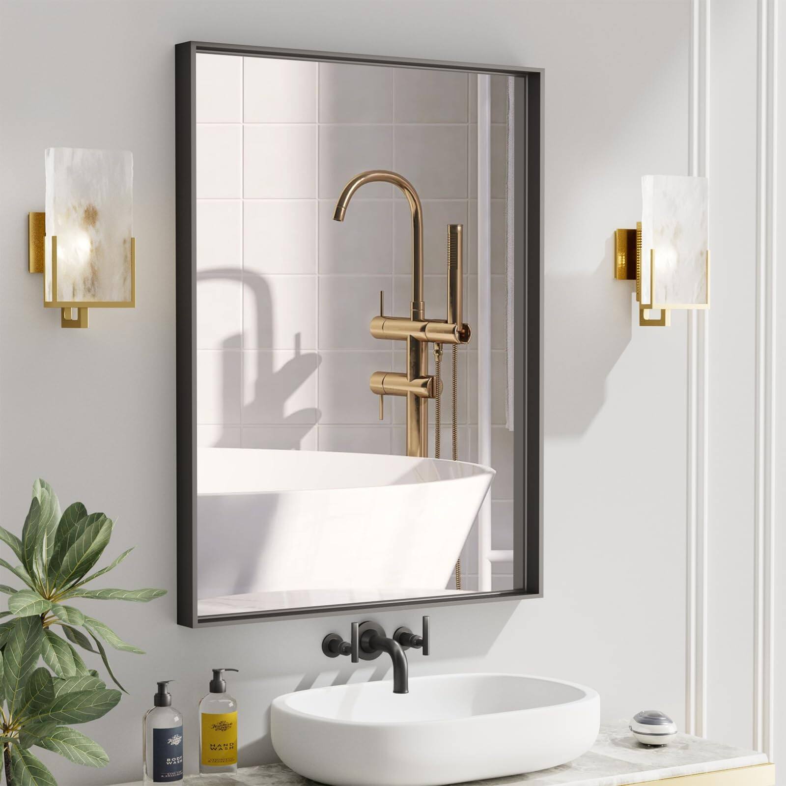 Cedar Assembly Bathroom Mirrors For Over Sink 36"x 24" Wall Vanity ...