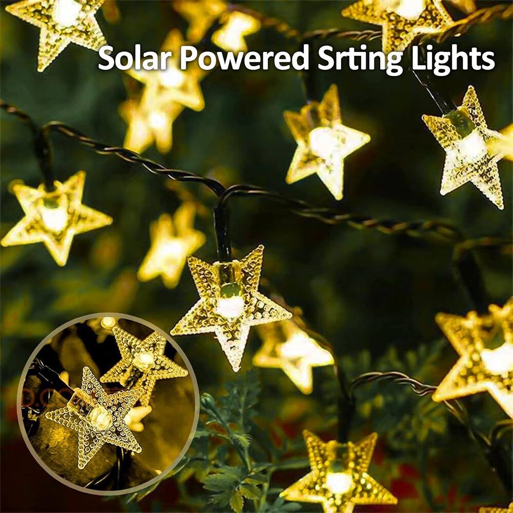 RTMB 38 foot Solar Star String Lights with 8 Lighting Modes for Camping ...