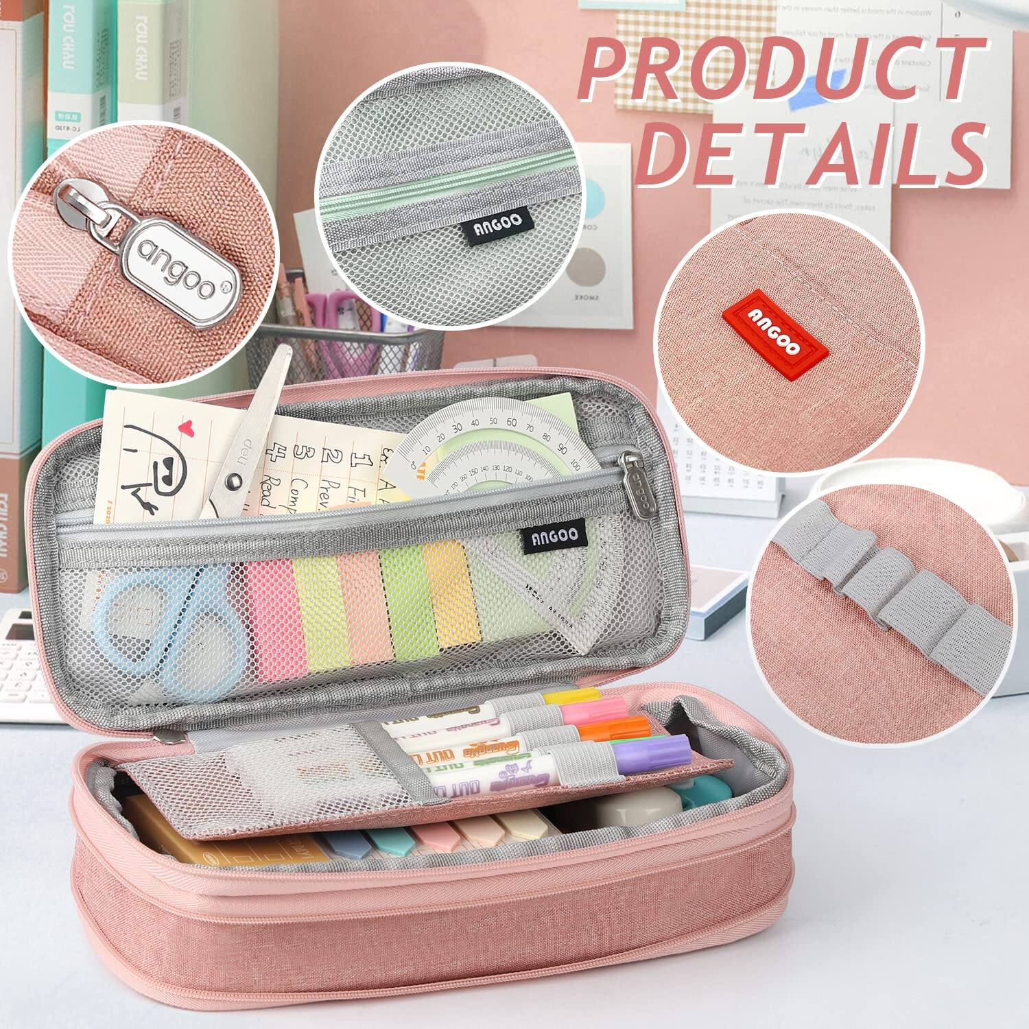 Dapper Styles Big Capacity Pencil Pen Case Bag With Zipper Office ...