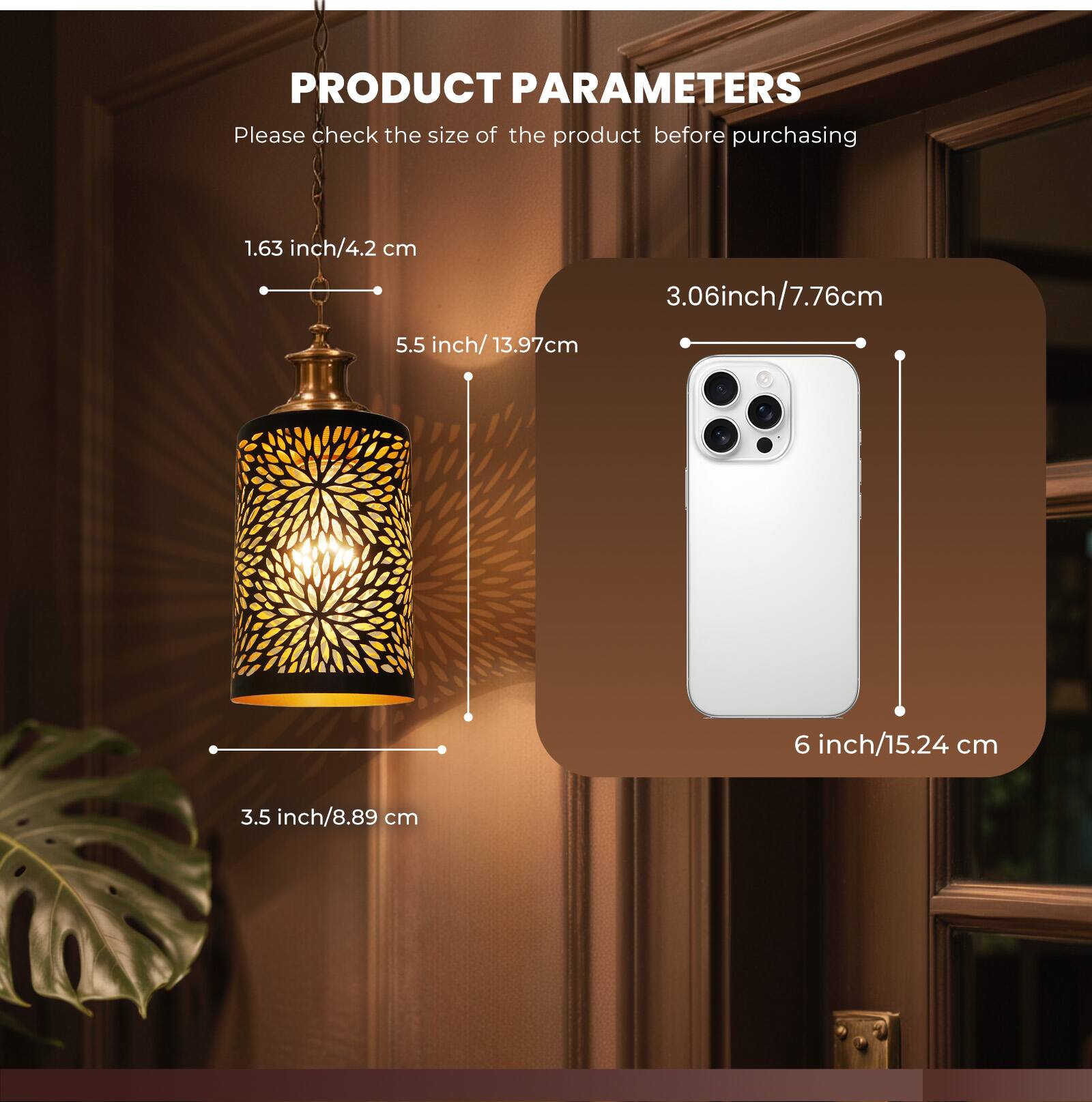 Alucset Pendant Lamp Shade Set of 2, Mini Chrysanthemum Straight ...