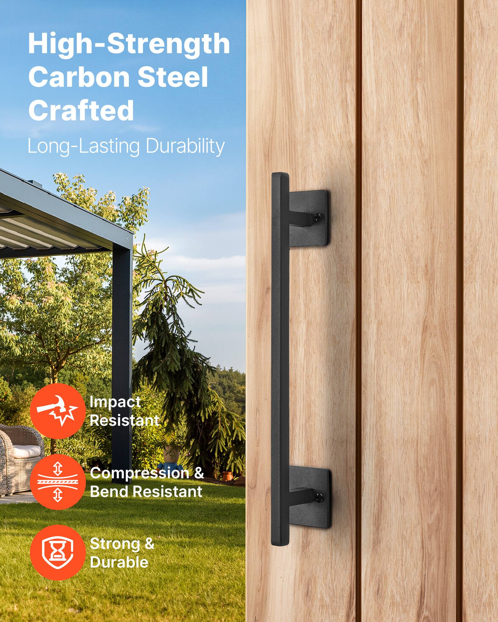 VEVOR Barn Door Handle, 12.6 in Rustic Fence Gate Handle, Rust ...