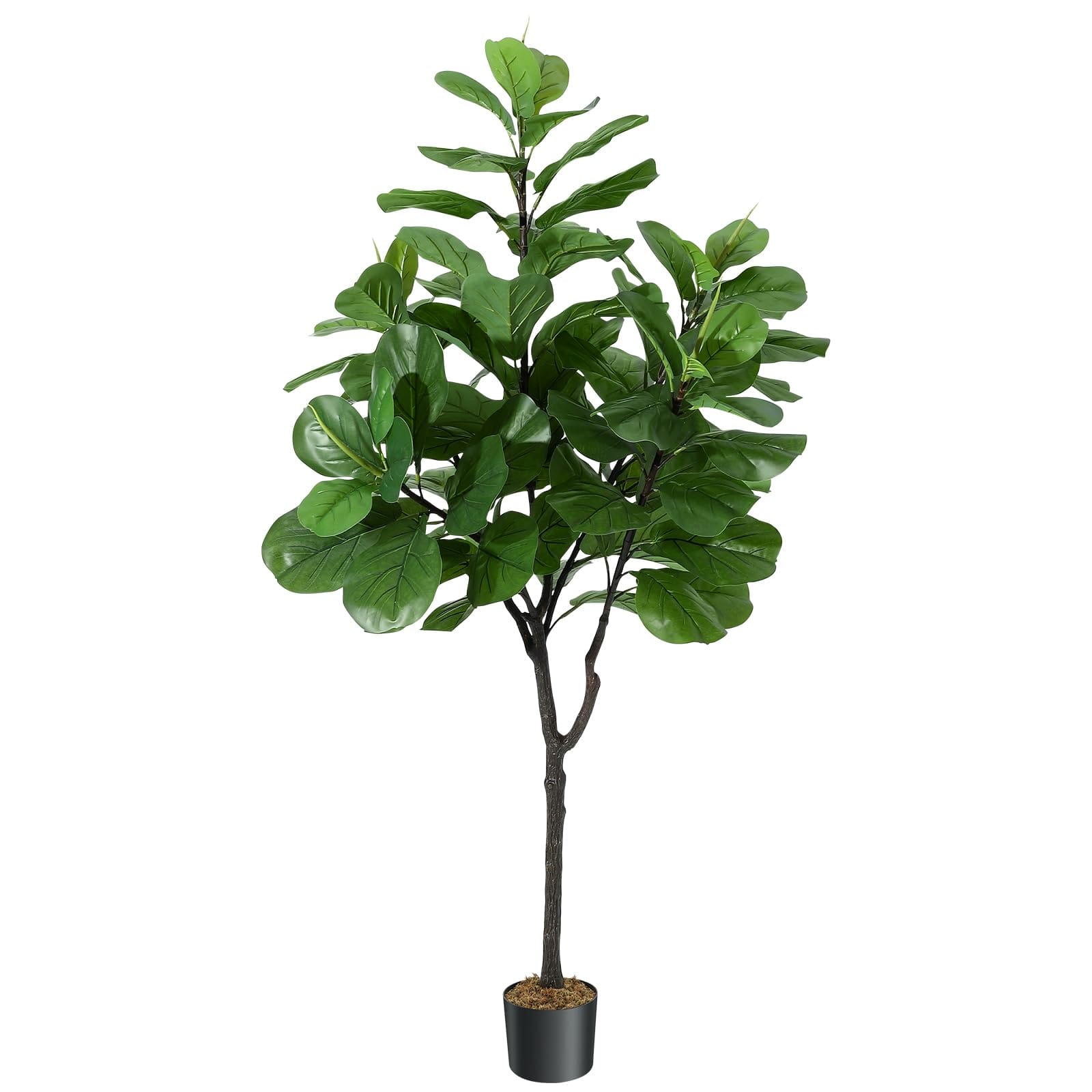 Maxxis Merch - 6FT Faux Ficus Lyrata Plant with Black Planter Pot ...