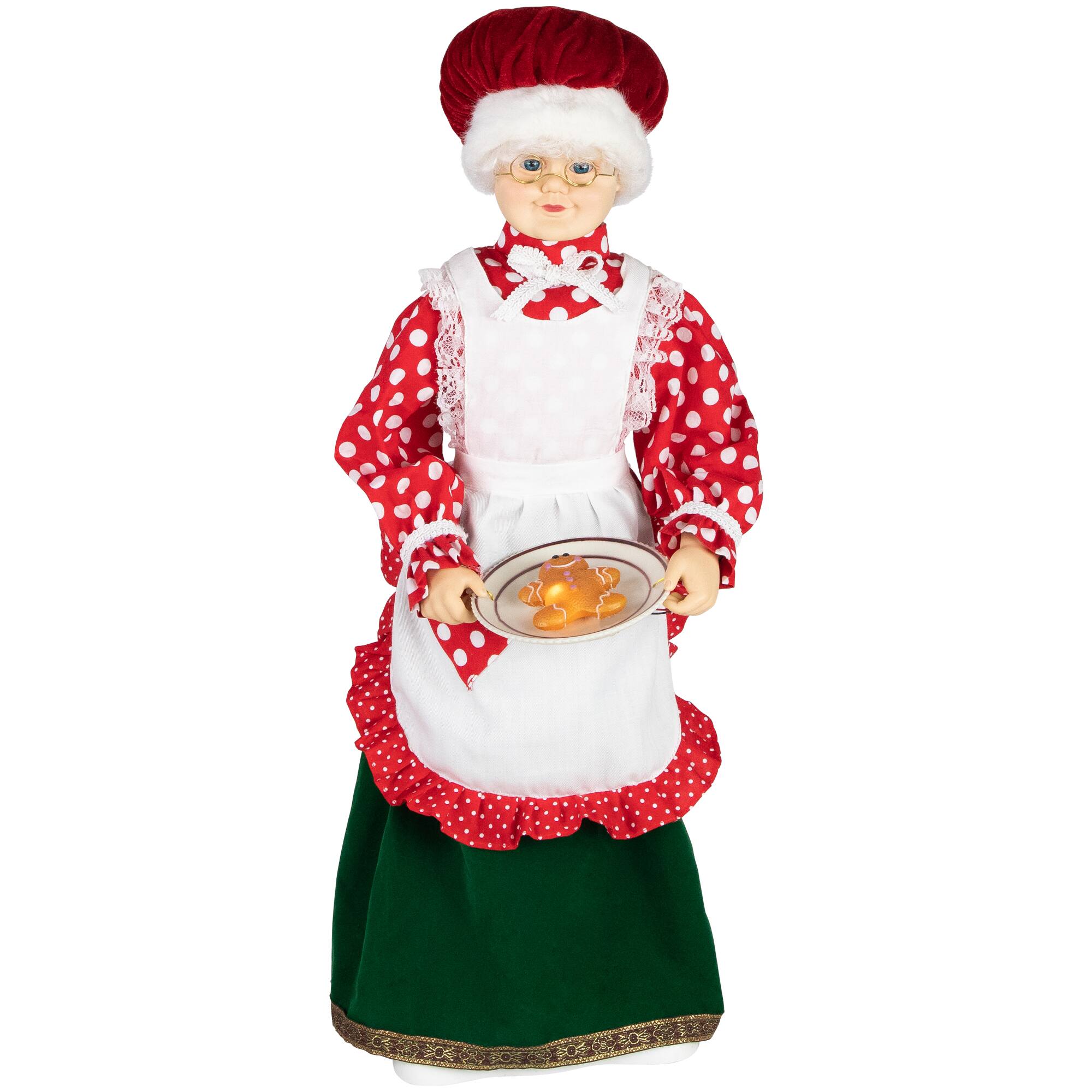 Northlight 24" Animated and Musical Mrs. Claus with Gingerbread Cookie ...