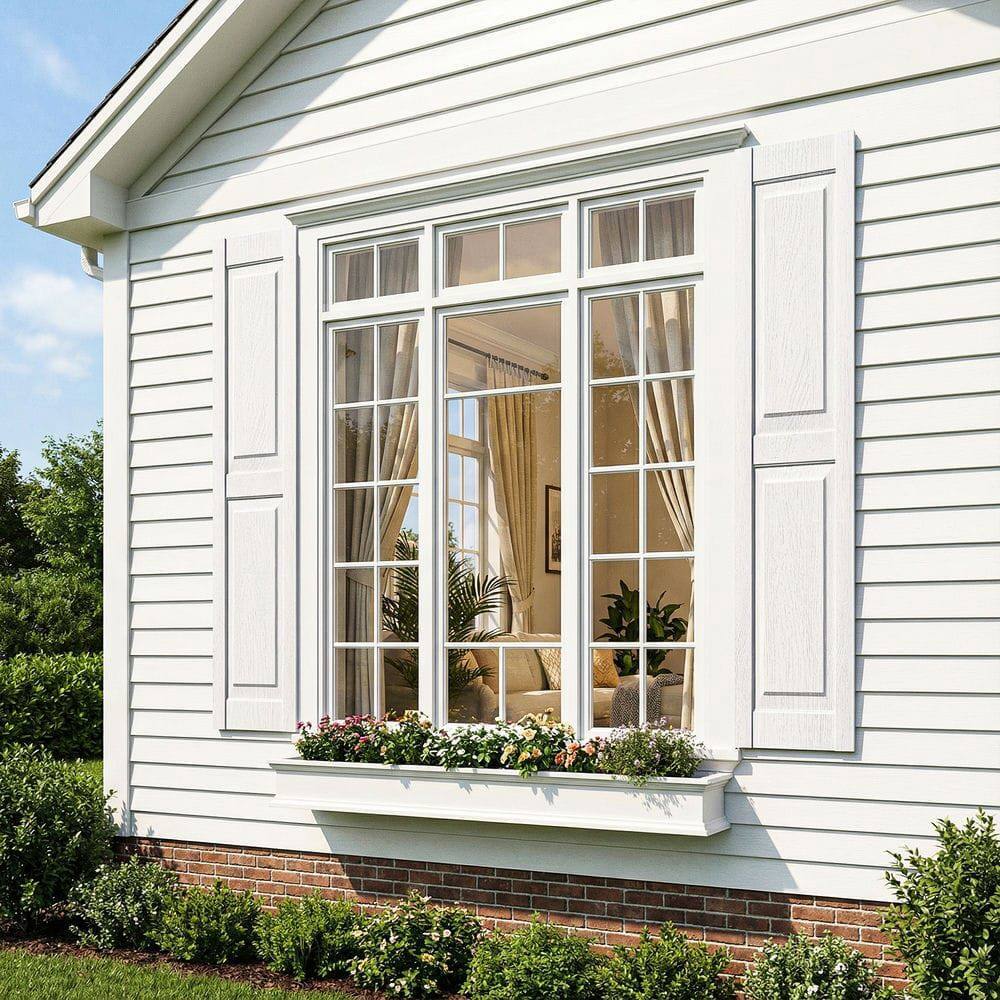 Kadyn All Weather Square Faux Window Panel Decor, Durable Architectural ...