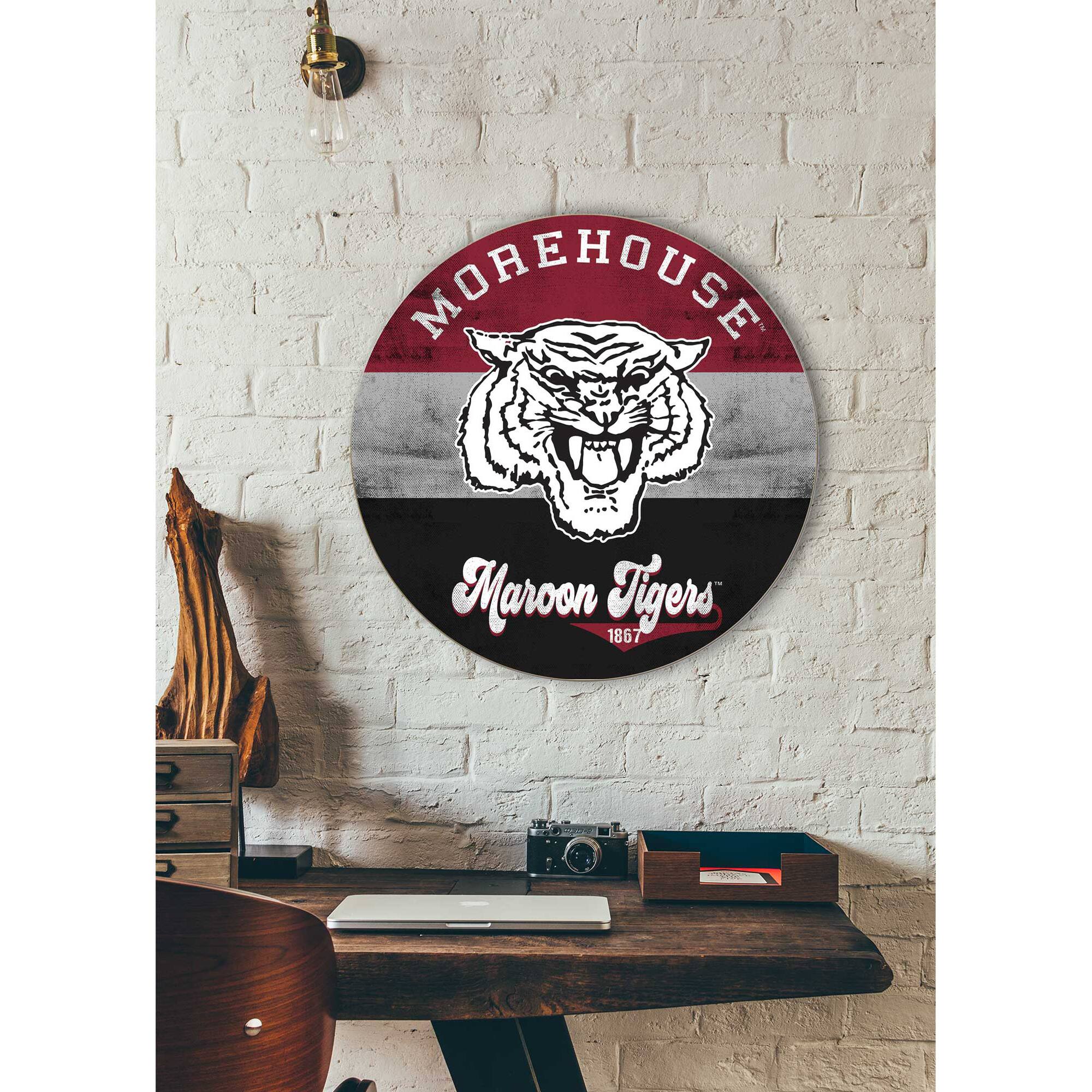 Jardine Morehouse Tigers 20'' x 20'' Retro Logo Circle Sign Maroon ...