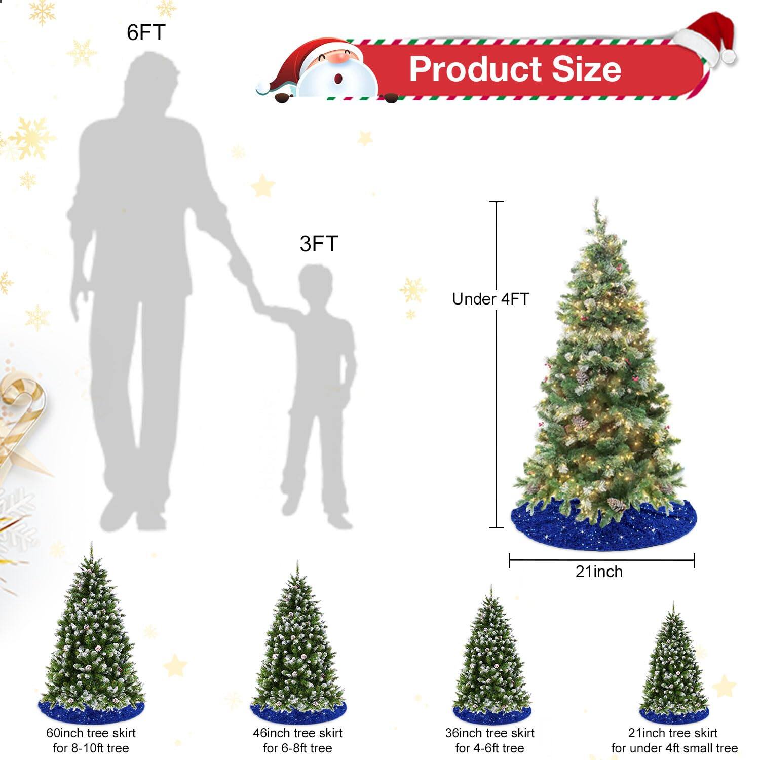 Paradigms Interiors Small Christmas Tree Skirt Sequin Mini For Round ...