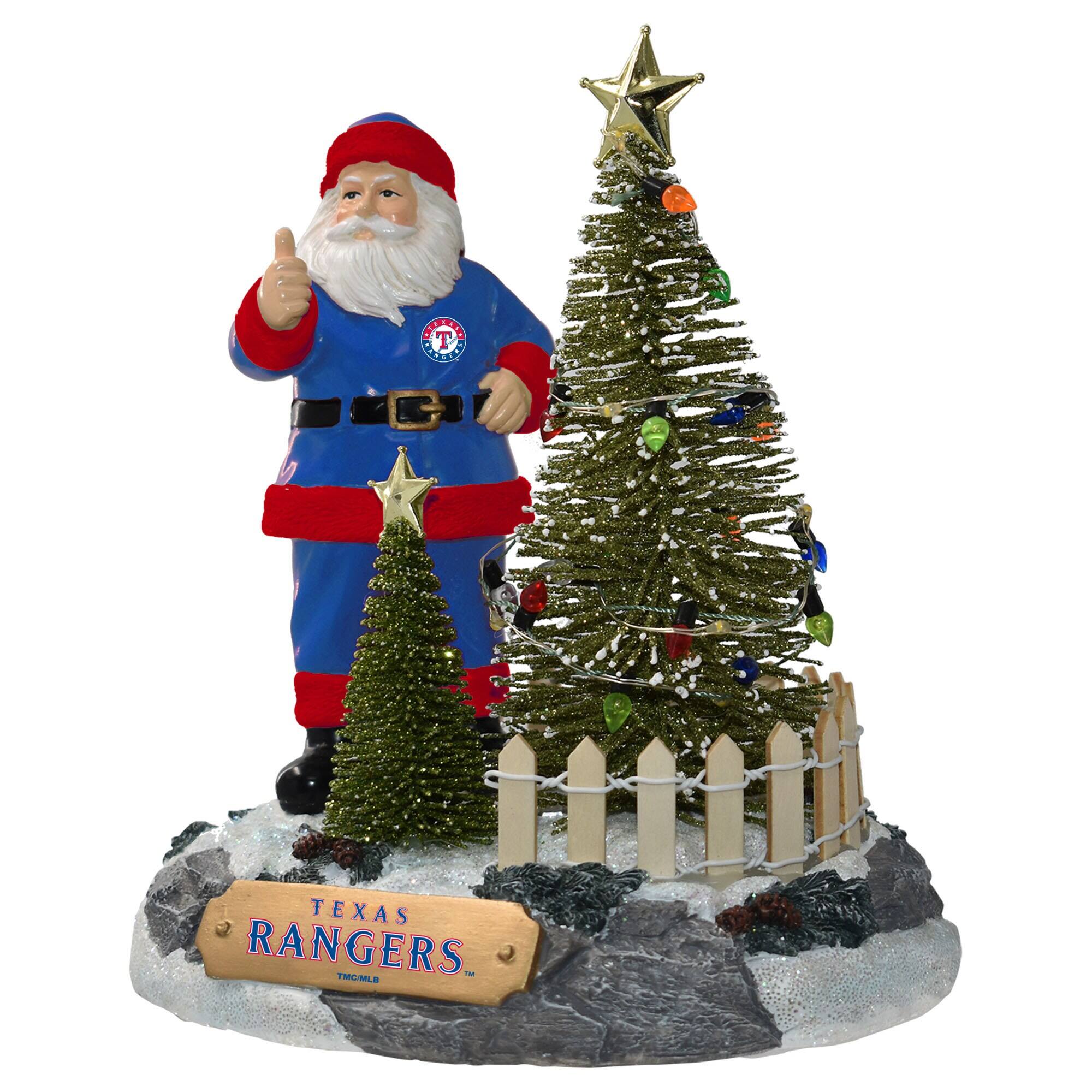 The Memory Company Texas Rangers Santa Figurine with LED Tree ...