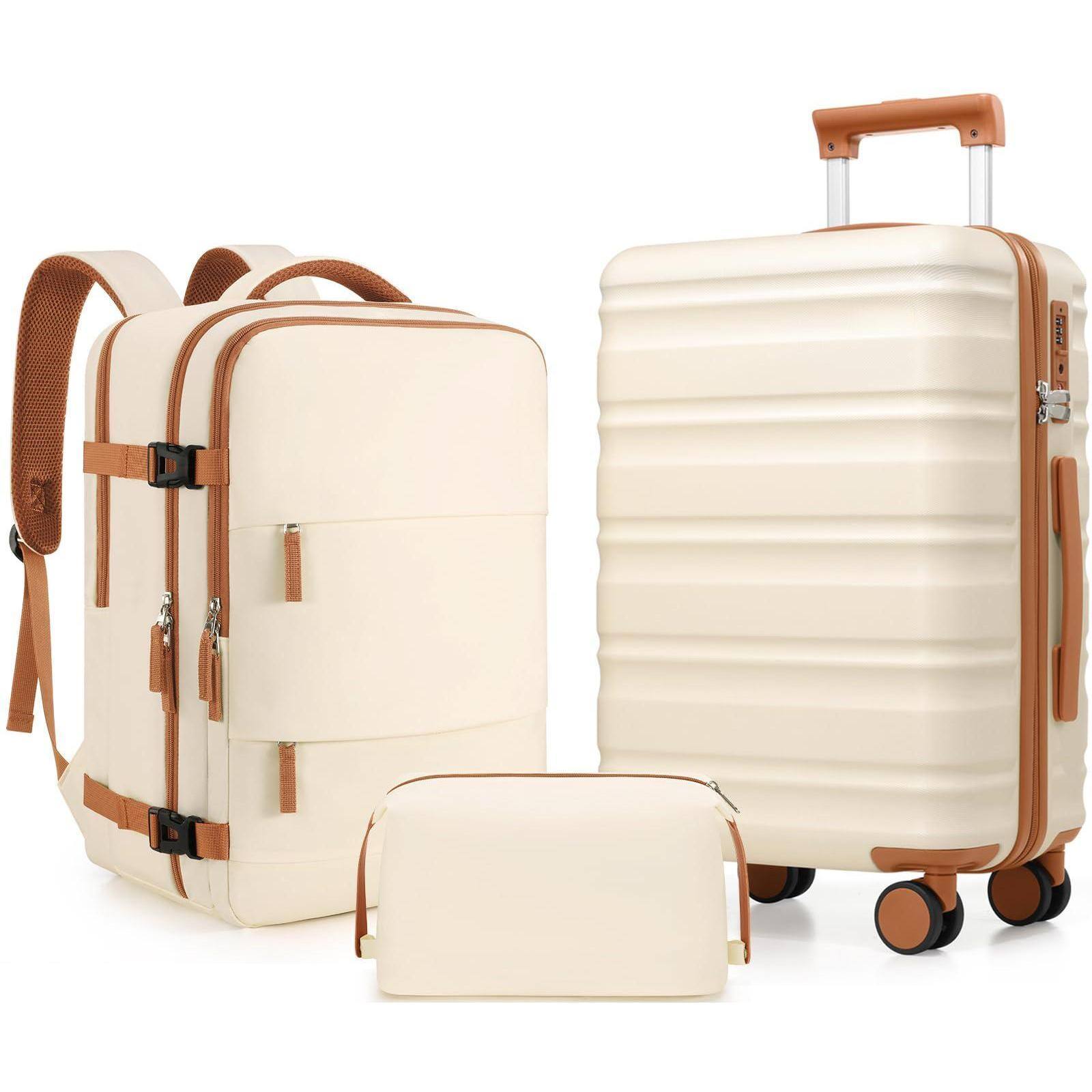 Dapper Styles 3 Piece Luggage Set Carry On Suitcase exceptional material lasting quality made 3 ...