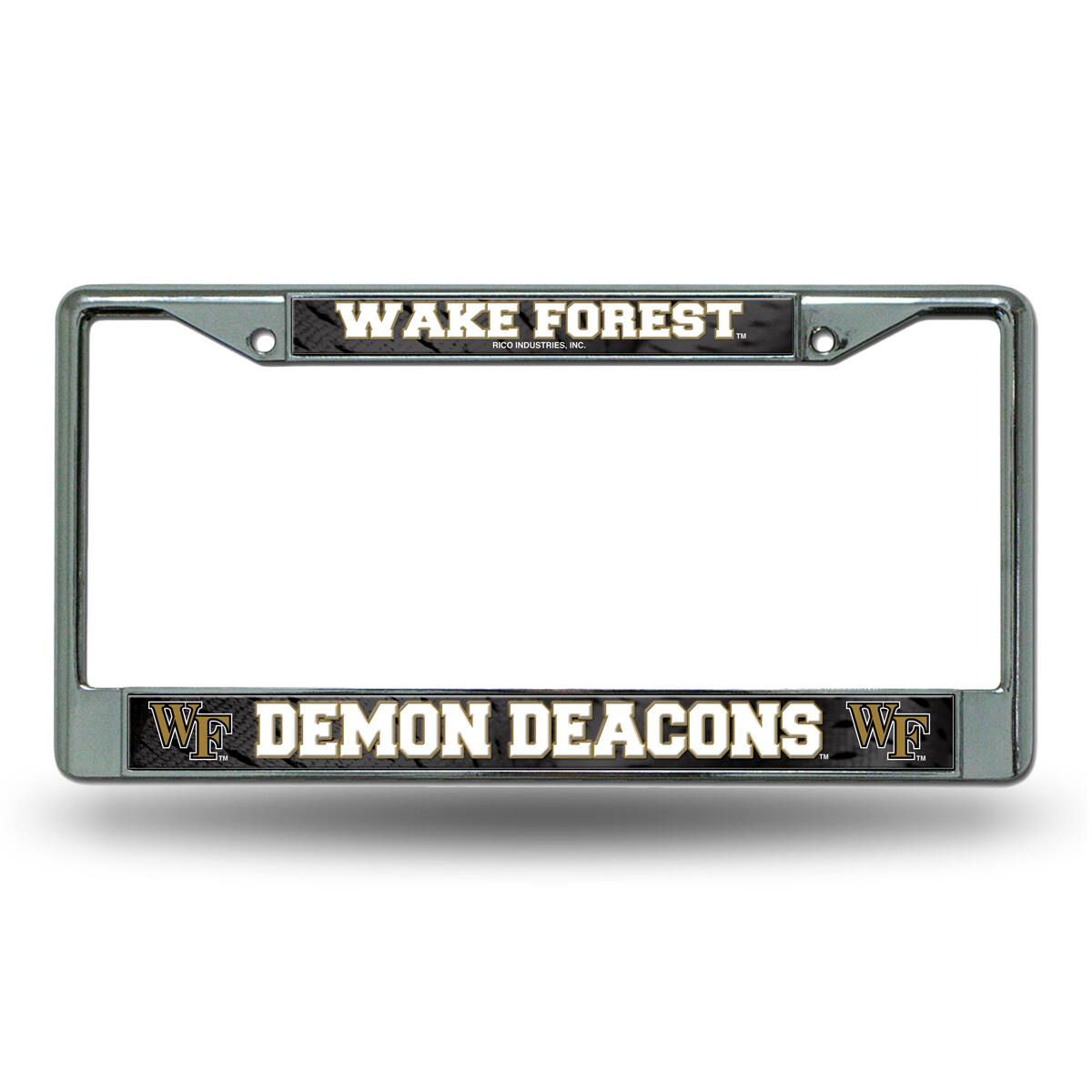 Rico Industries Wake Forest Demon Deacons Chrome License Plate Frame ...