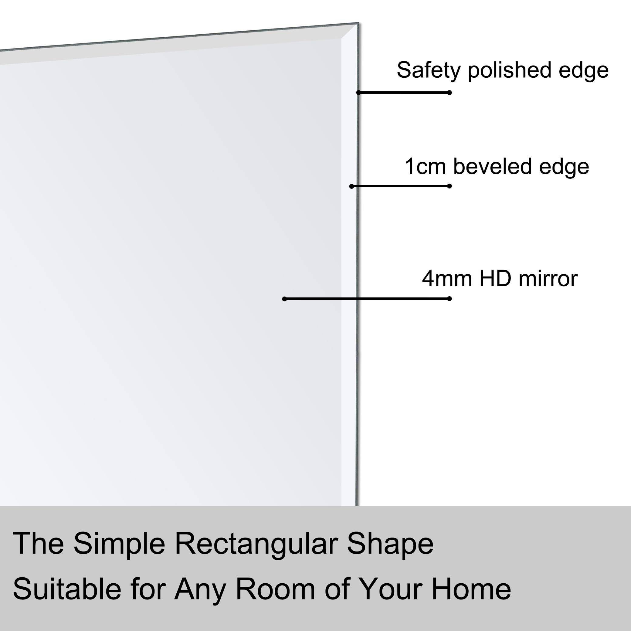 Cedar Assembly Rectangle Wall Mirror Frameless Bathroom 16" X 24 ...