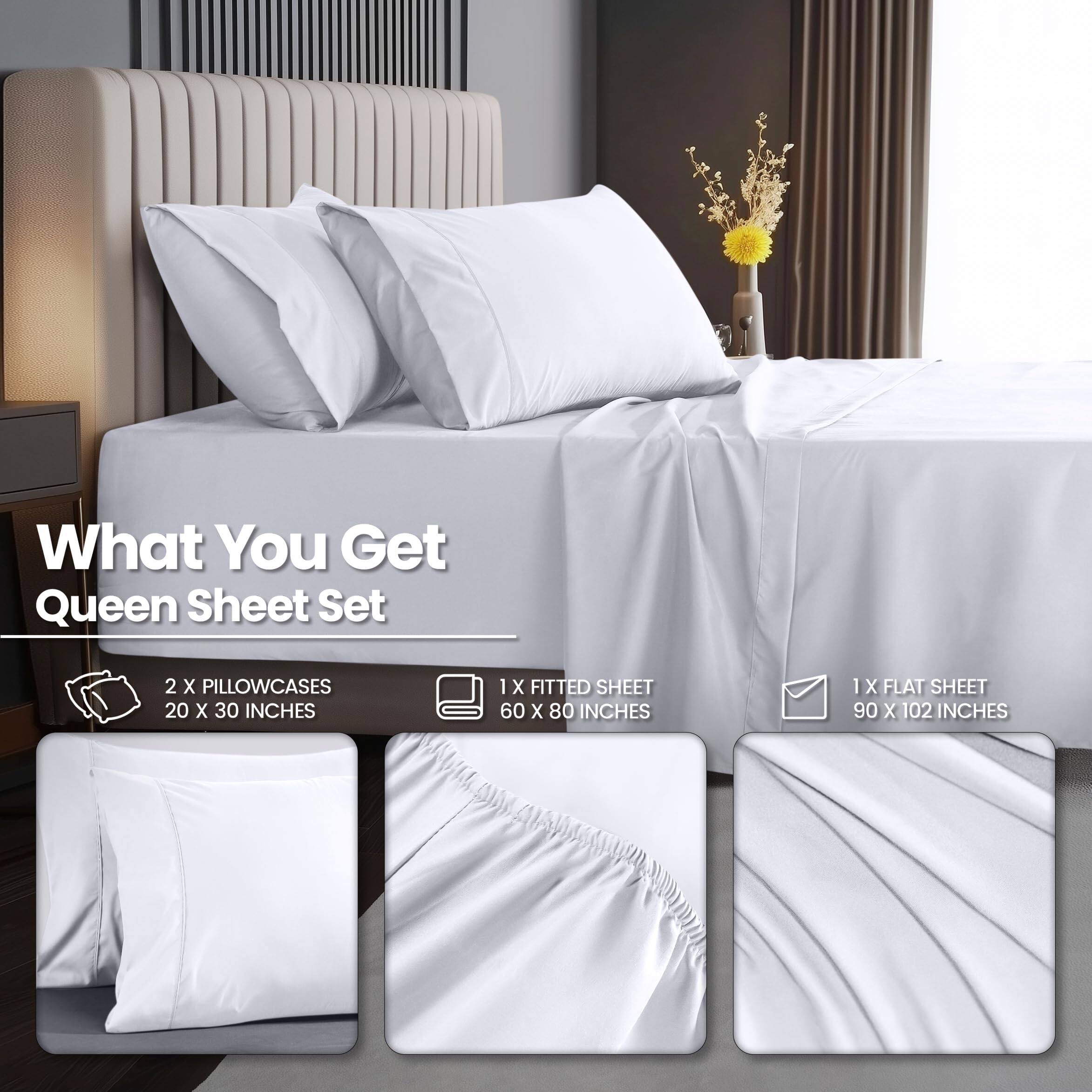Dapper Styles Deep Pocket Queen Sheet Set Fits Mattresses Up To 21 ...