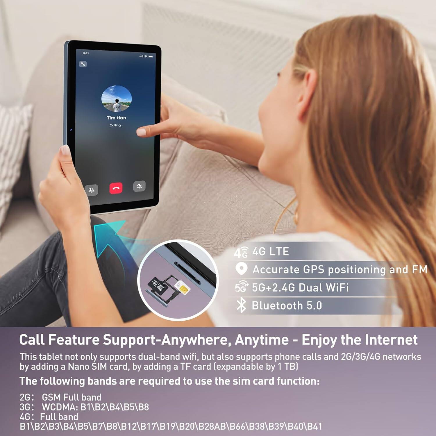 Qukenk Tablets,10.1" Android Tablet with 14GB RAM 128GB ROM, Incell Screen, Octa core 7000mAh ...