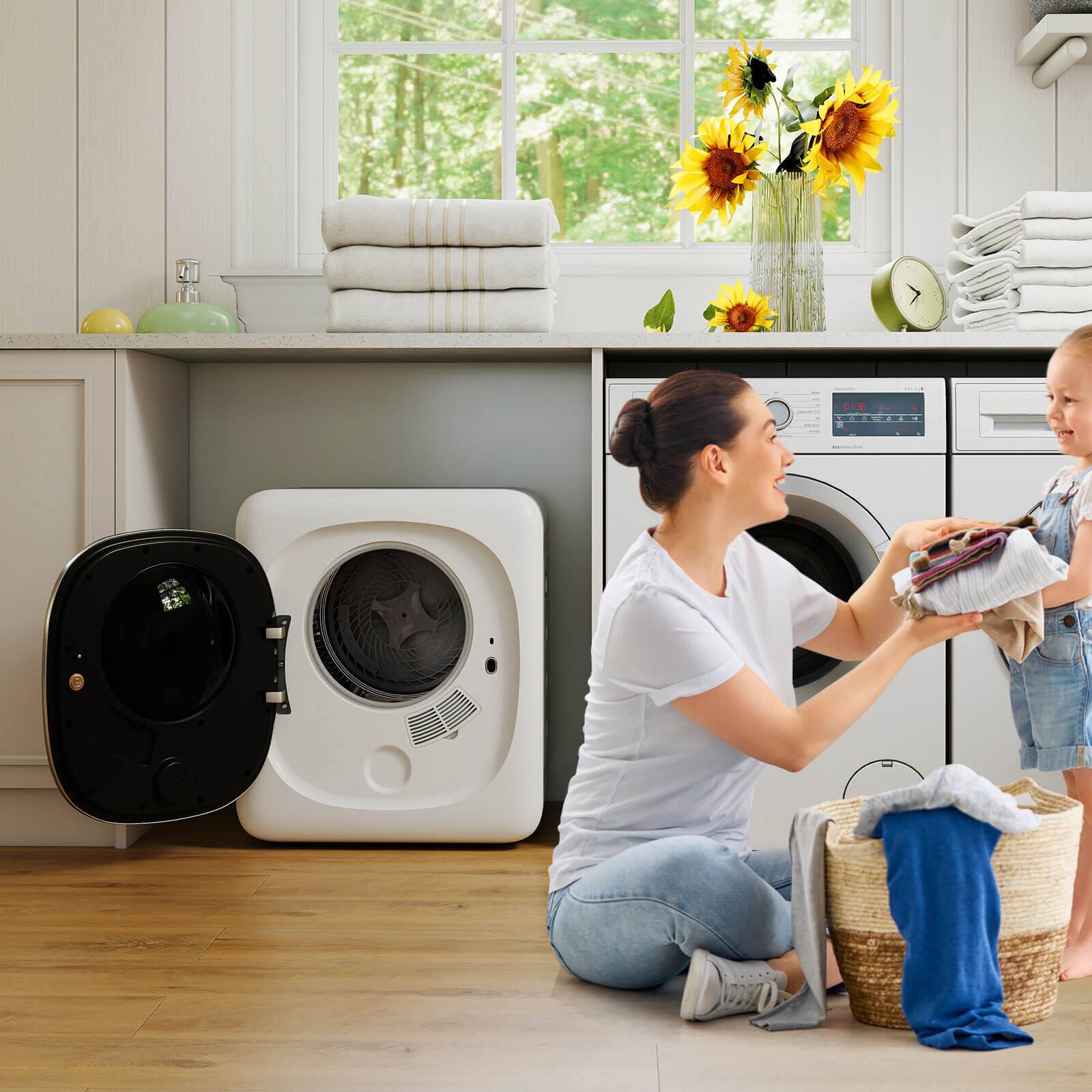 Costway 800W Electric 1.5 cu.ft Compact Drying Machine with Stainless ...