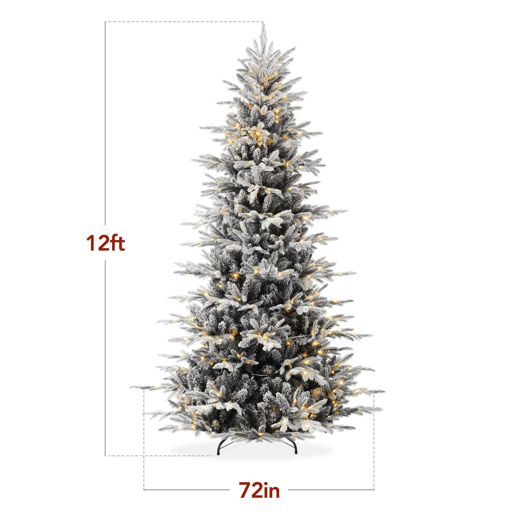 Best Choice Products Pre Lit Flocked Artificial Aspen Noble Fir ...