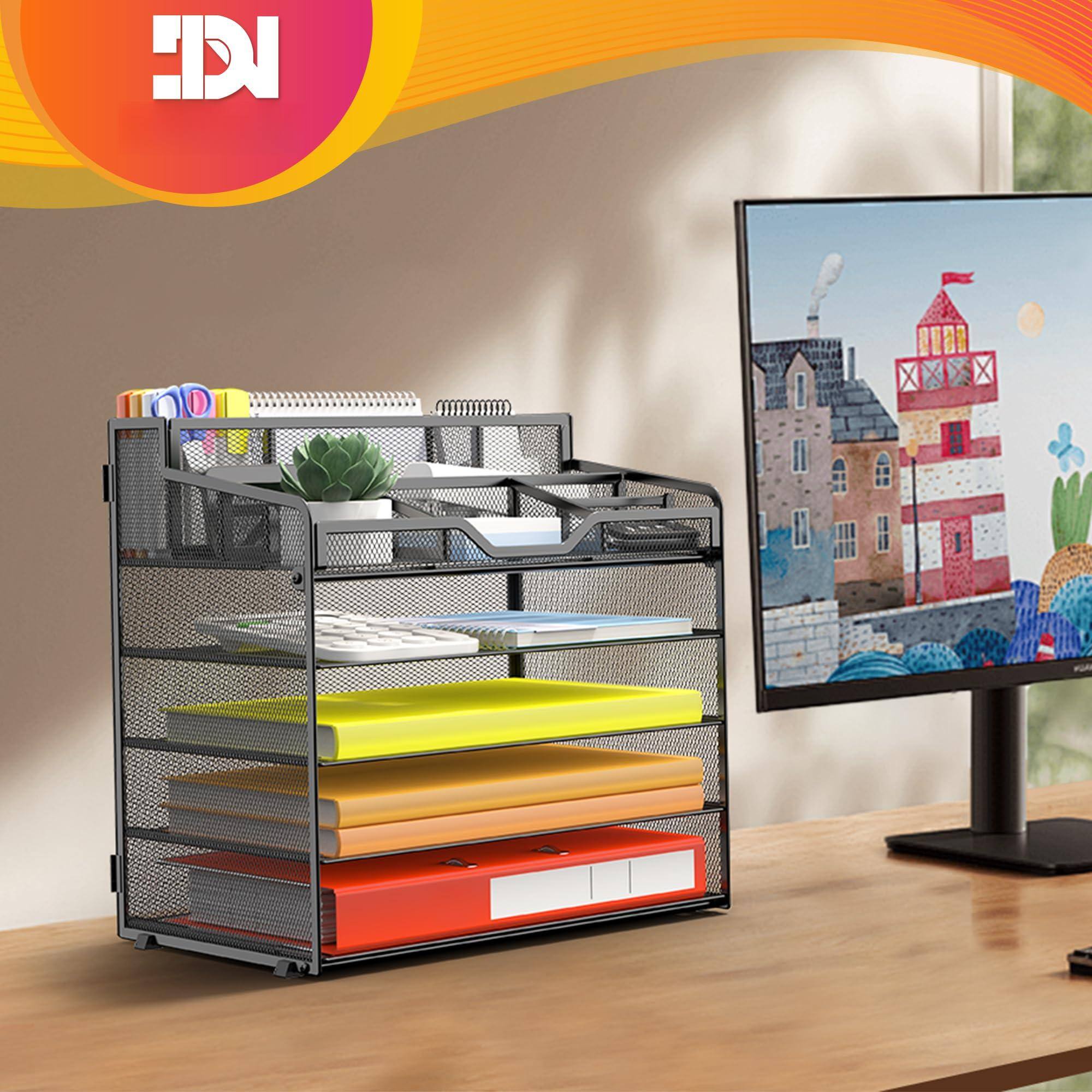 Paradigms Interiors 5 Tier Mesh Desk Organizer For Paper Office ...