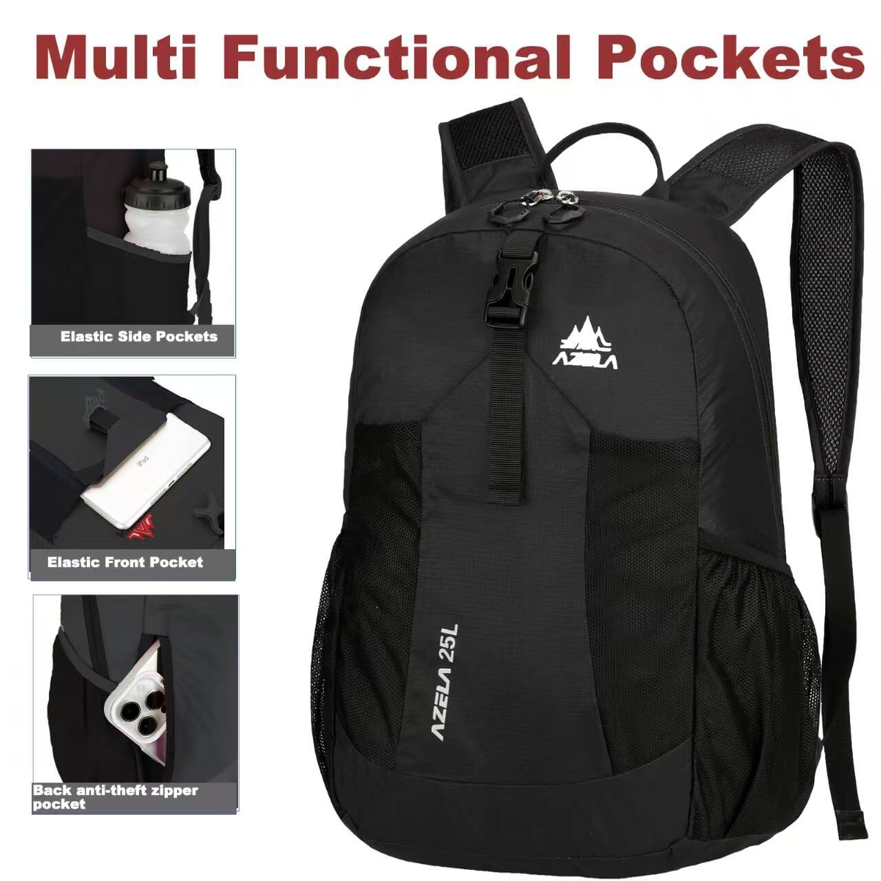 Cozy Serene Lightweight Packable Backpack 25l Small For Travel Hiking ...