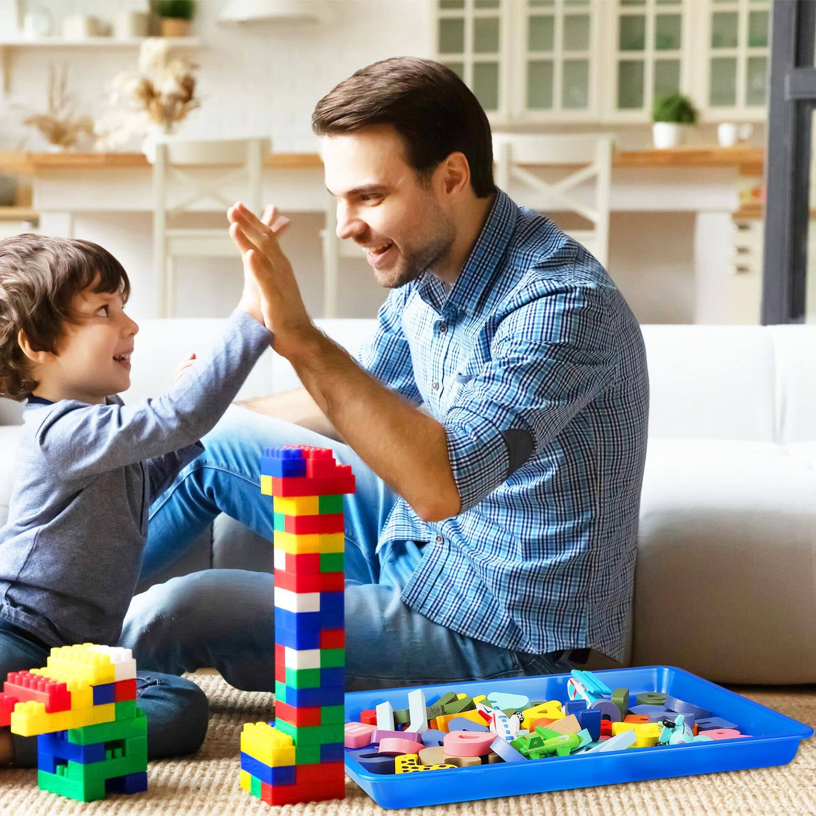 Dapper Styles 15 Flat Plastic Trays 168'' Sensory Storage Tray Paper Stackable Classroom Bins ...