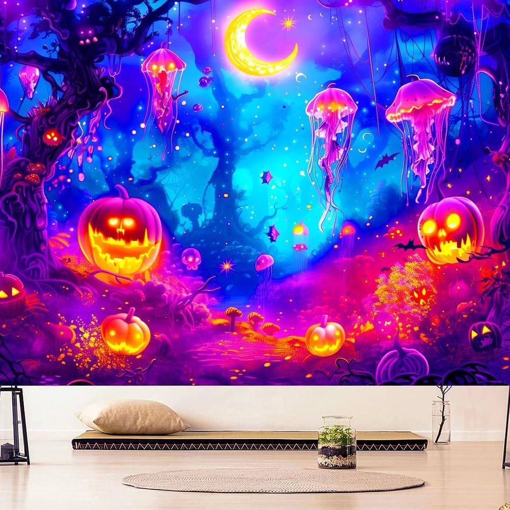 Dapper Styles Extra Large Blacklight Tapestry Wall Hanging Forest For ...
