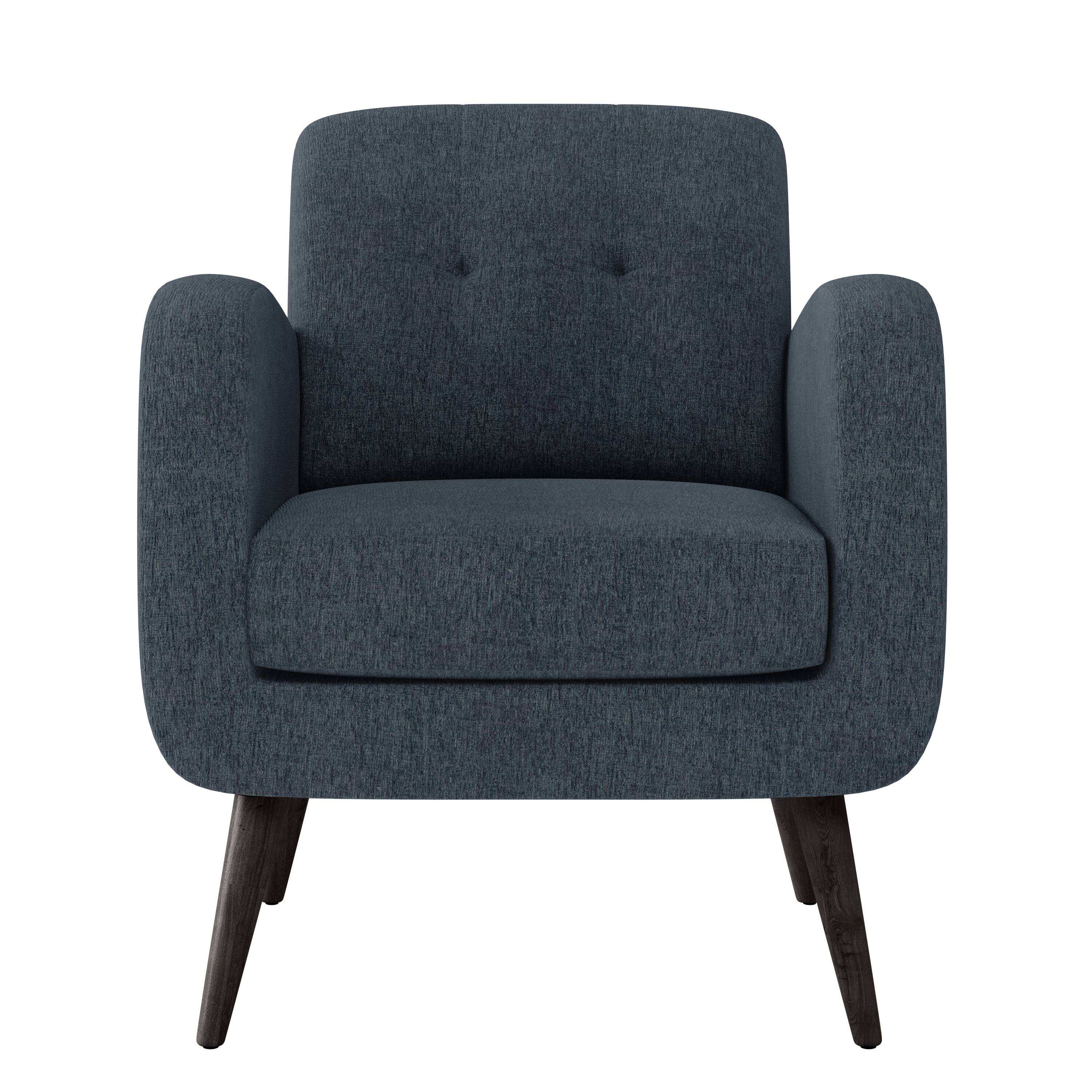 Handy Living Kenneth Mid Century Modern Chenille Armchair with Espresso ...