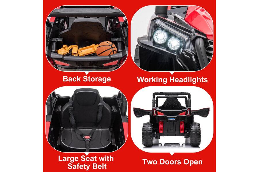 Acekool Ride On Car For Kids, 12V Toy Electric Truck UTV With Large ...