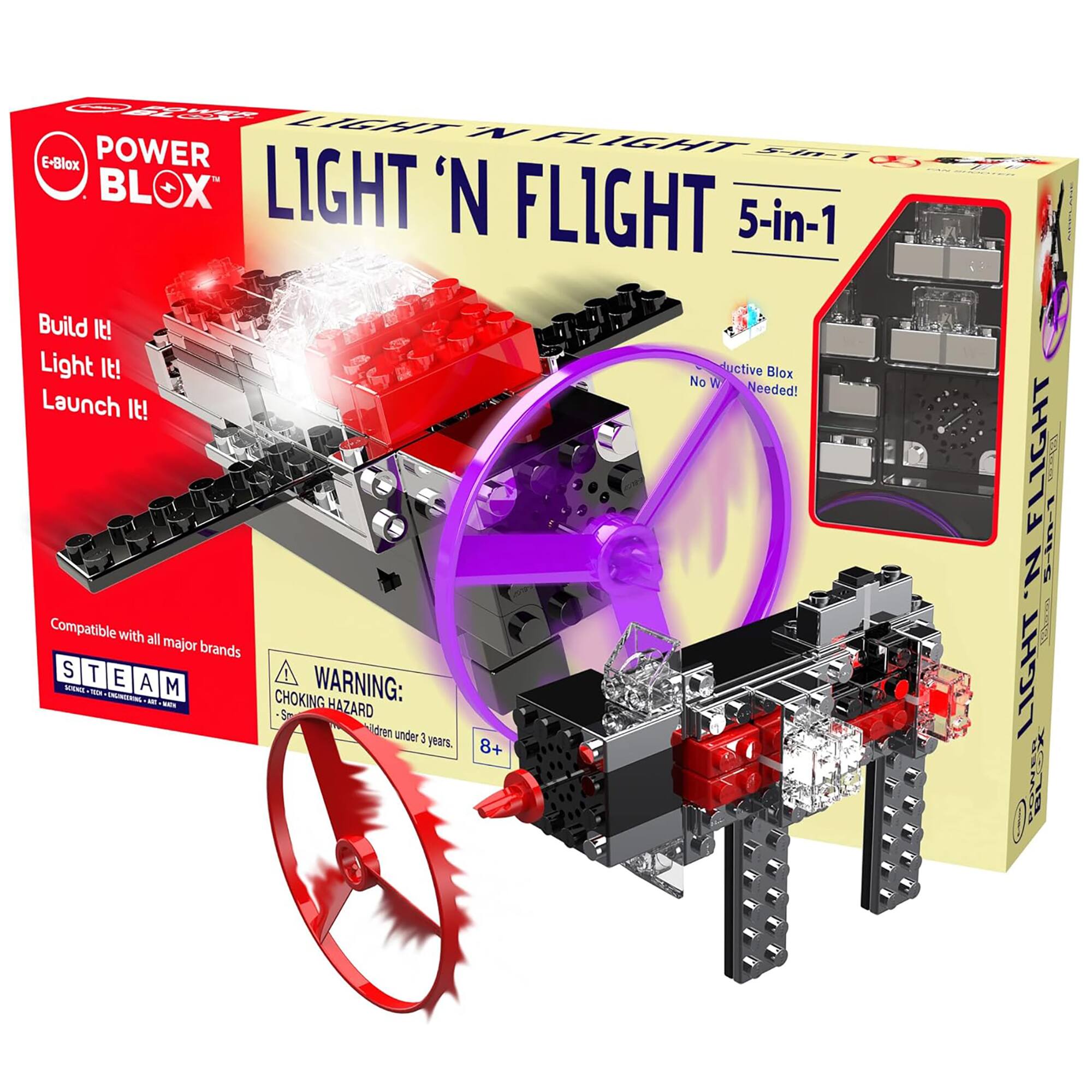 E-Blox E-Blox: Power Blox: 5-In-1 Light 'N Flight 58pcs, Ages 8 ...