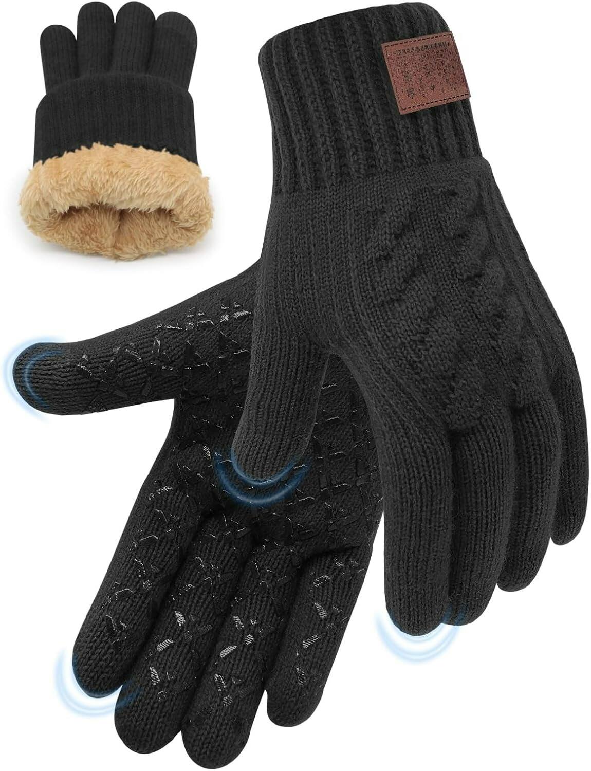 Cozy Serene Winter Gloves for Men Women, Warm Fleece Lined with Touch ...
