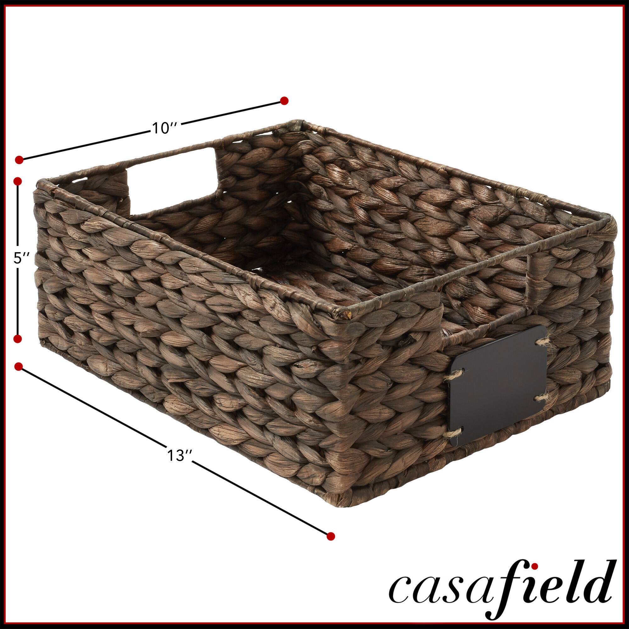 Casafield Water Hyacinth Pantry Storage Basket Organizer Bins Espresso ...